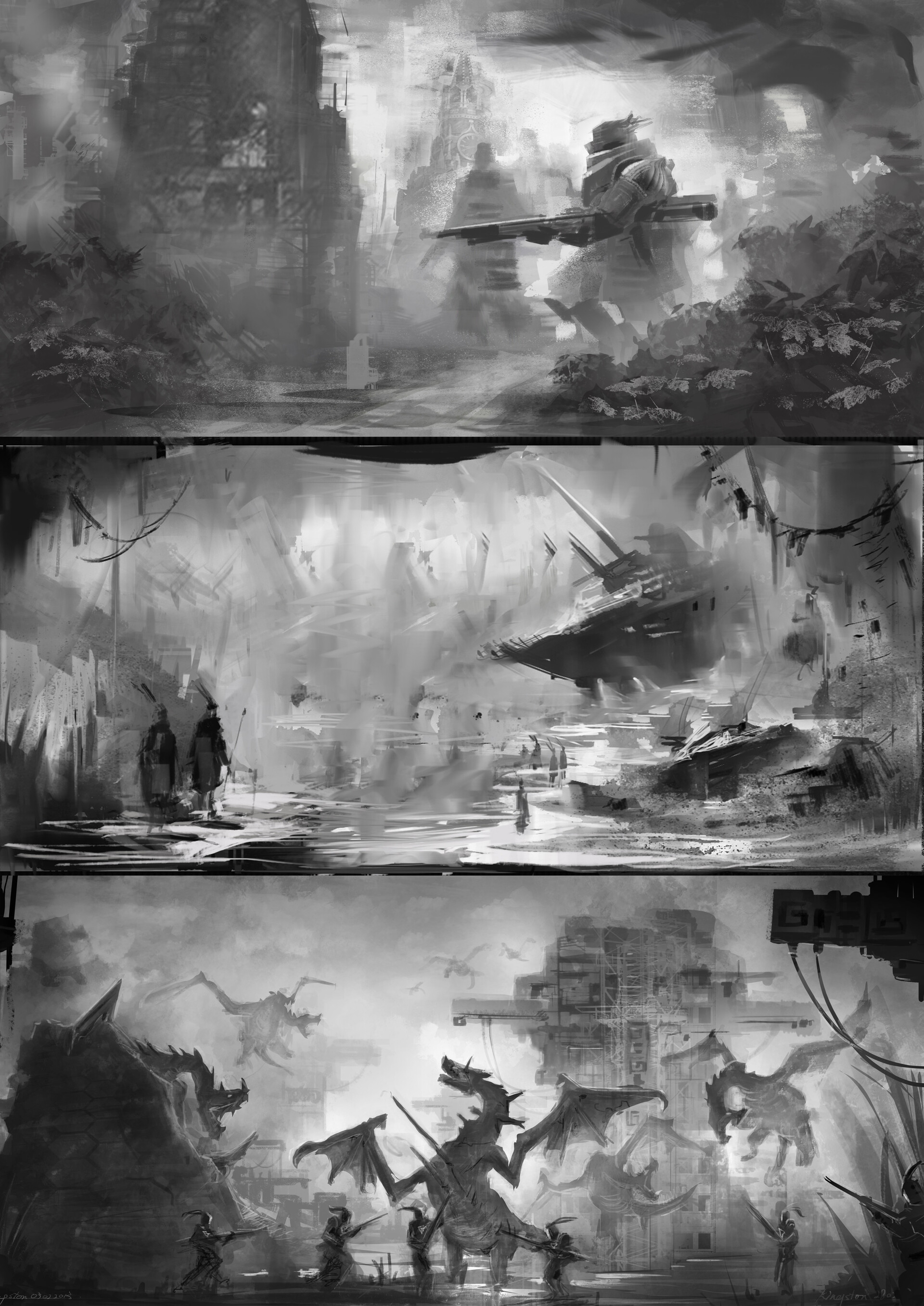 ArtStation - Environmental comp design sketches