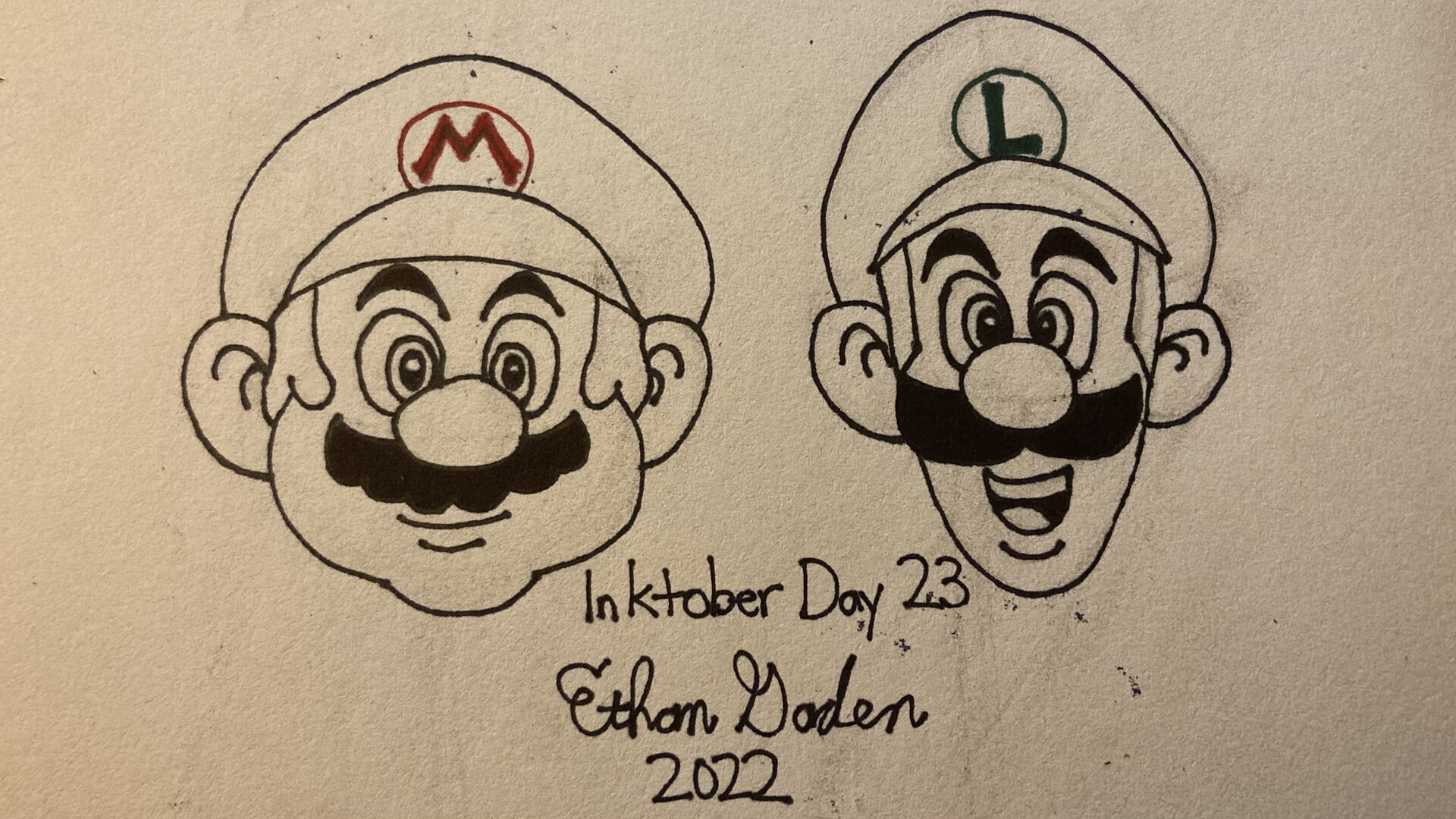 luigi face drawing