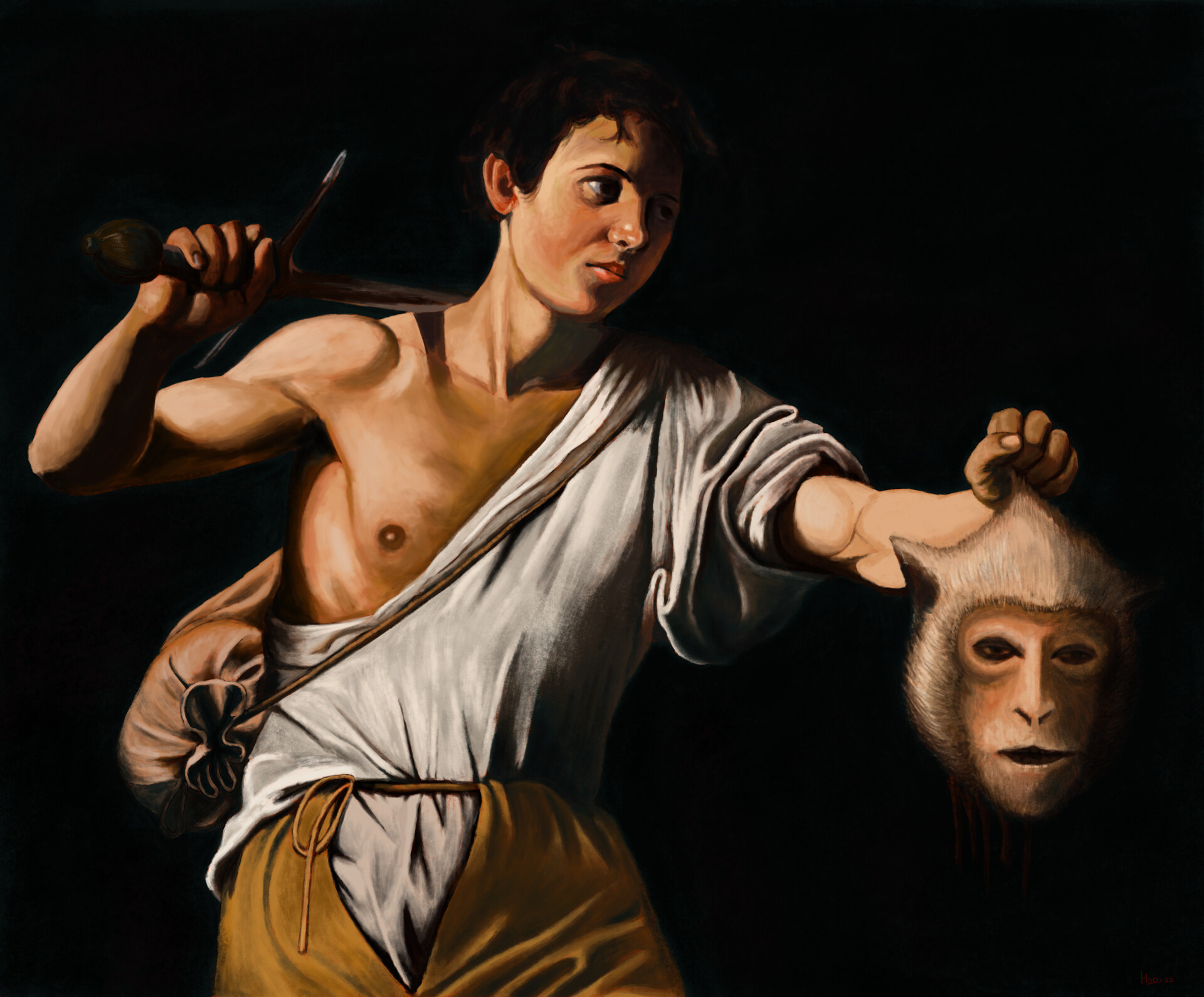 ArtStation - David con la cabeza del mono