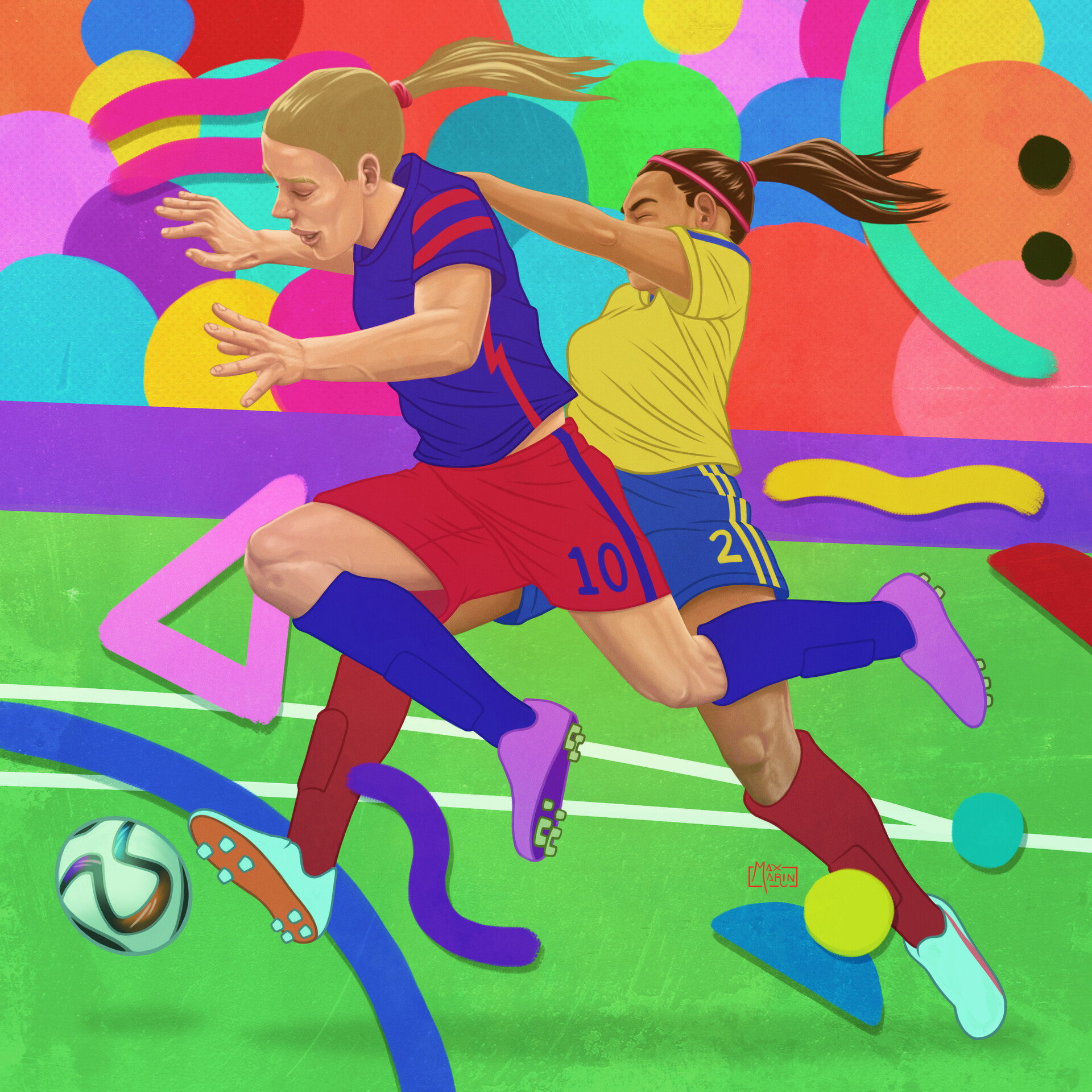 Painted Women Soccer Players