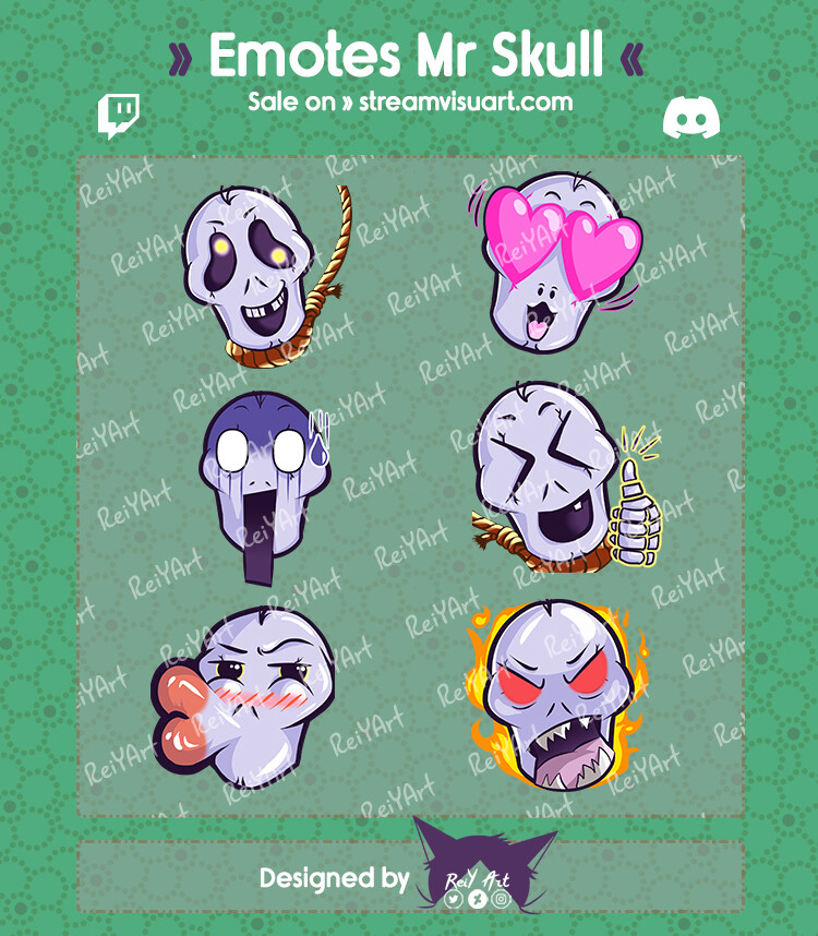 ArtStation - x6 Mr Skull emote