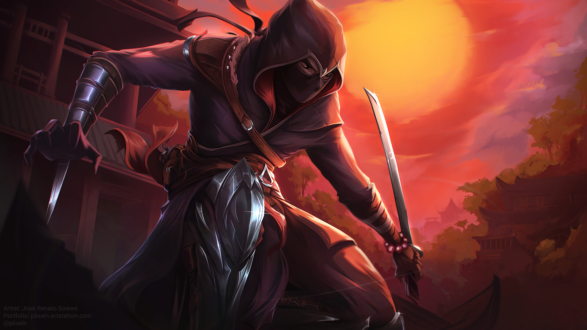 Artstation Assassins Creed Japan Splash Illustration Fanart