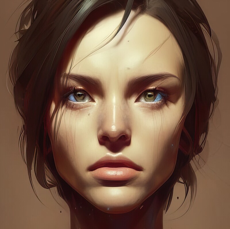 ArtStation - Woman Portrait Green Eyed Stare