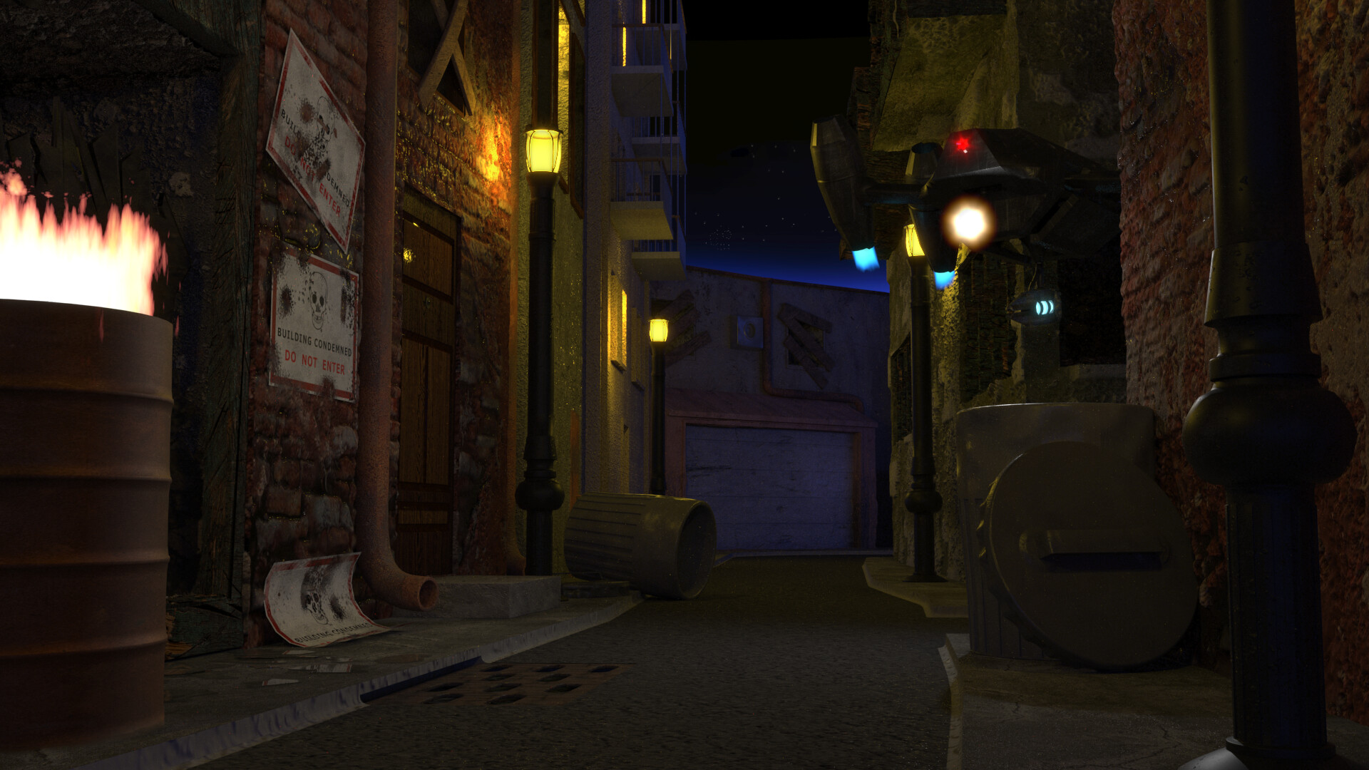 ArtStation - Group Project | Tech-Noir Alleyway