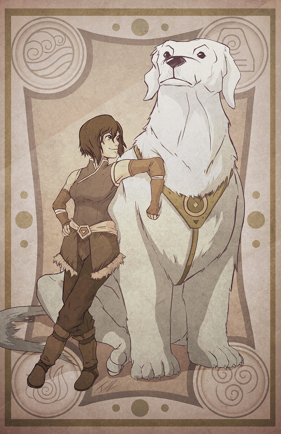 ArtStation - Korra and Naga - LoK