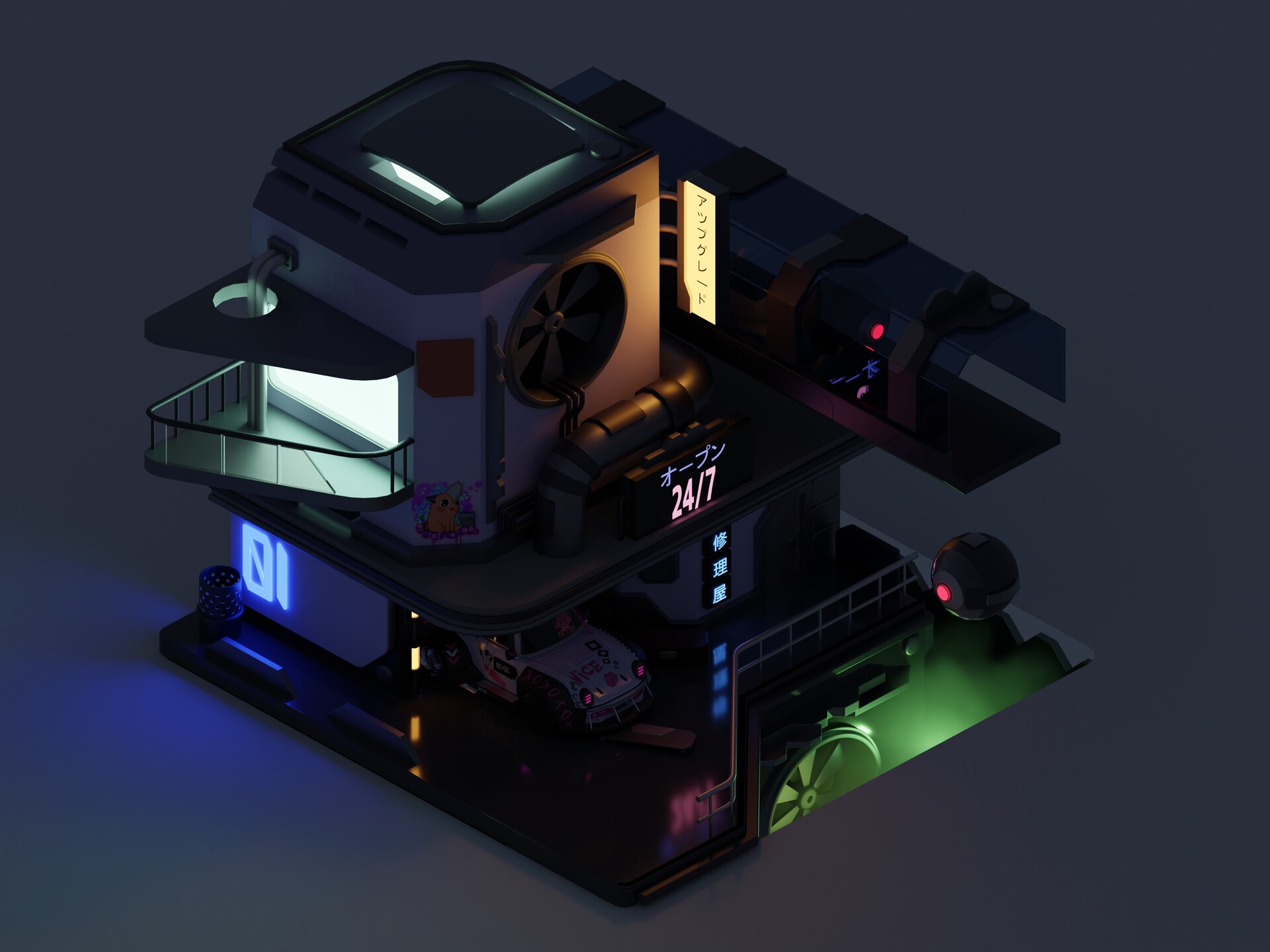 ArtStation - Cyberpunk Car Shop