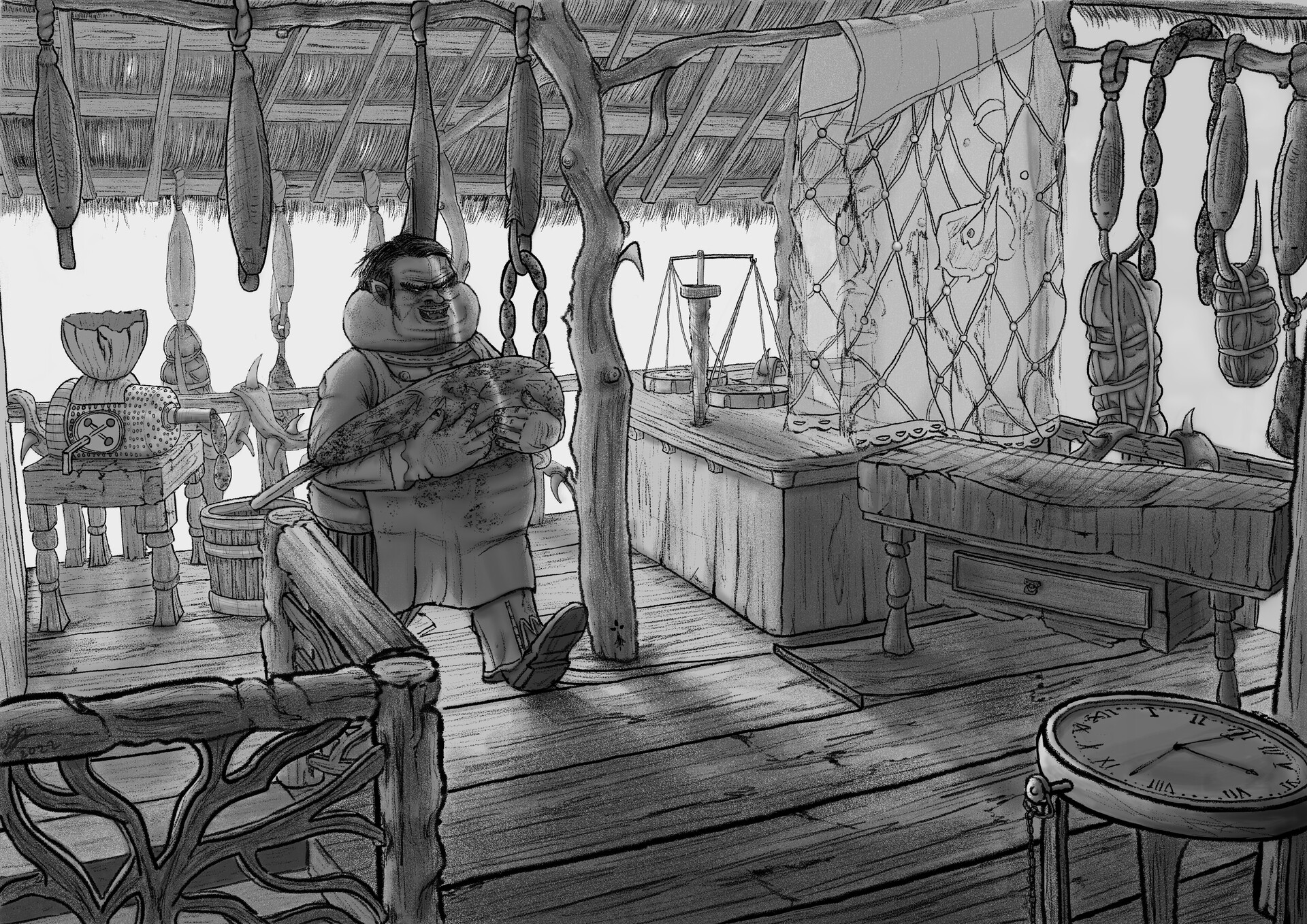ArtStation - The Butcher's shop (Small World Project for school)