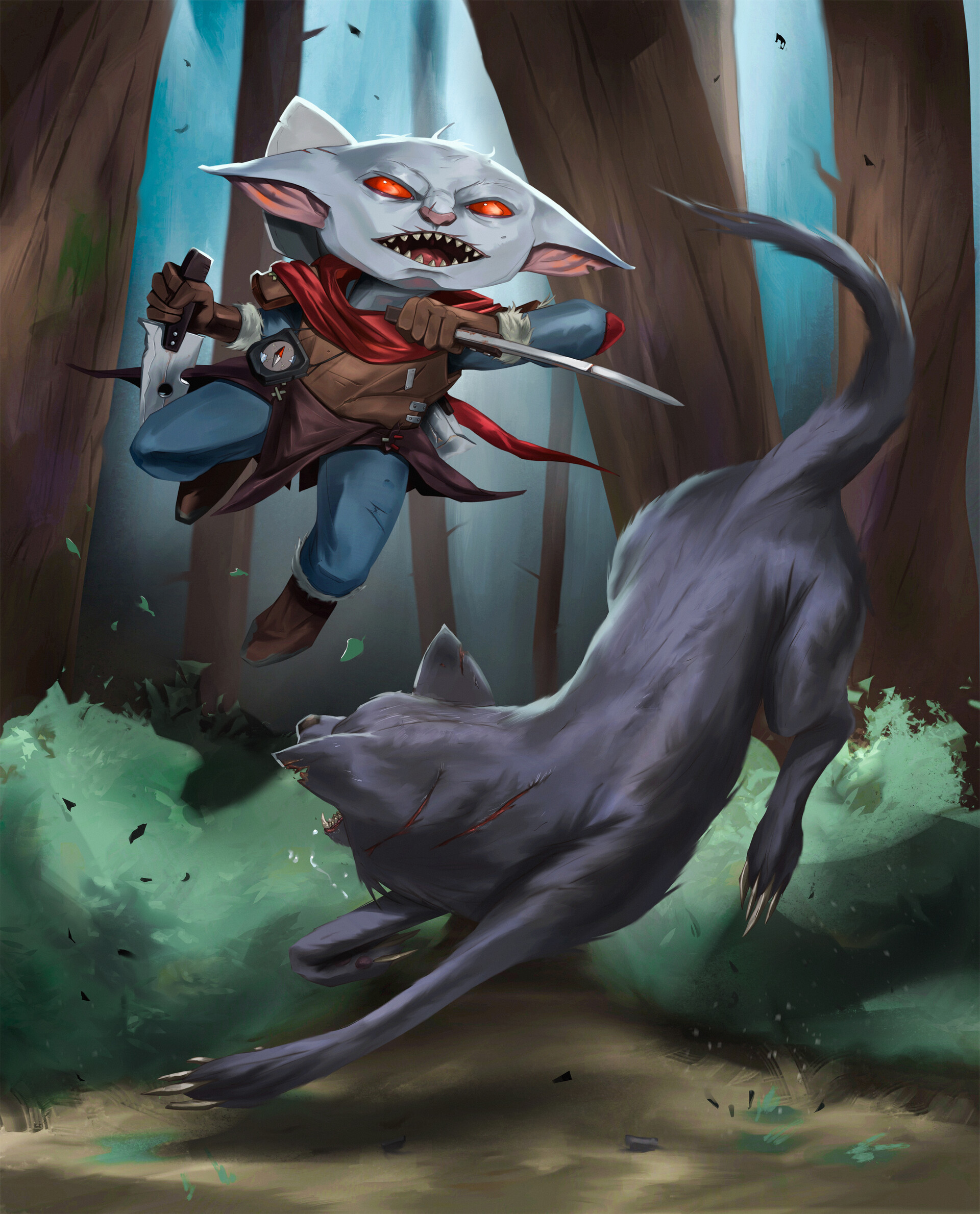 ArtStation - Snow Goblin attacks! DnD Commission