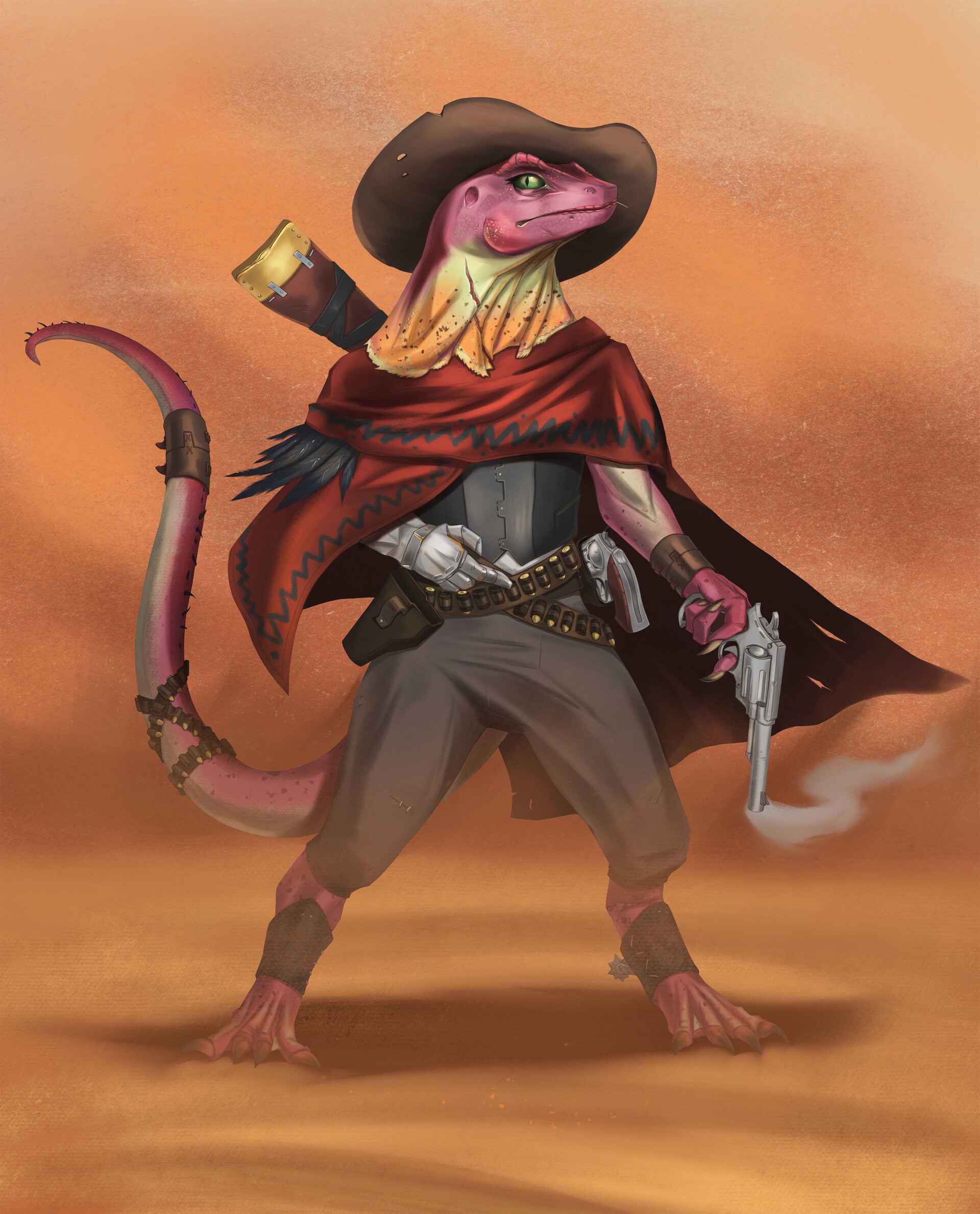 ArtStation - Ecci, Lizardfolk Gunslinger