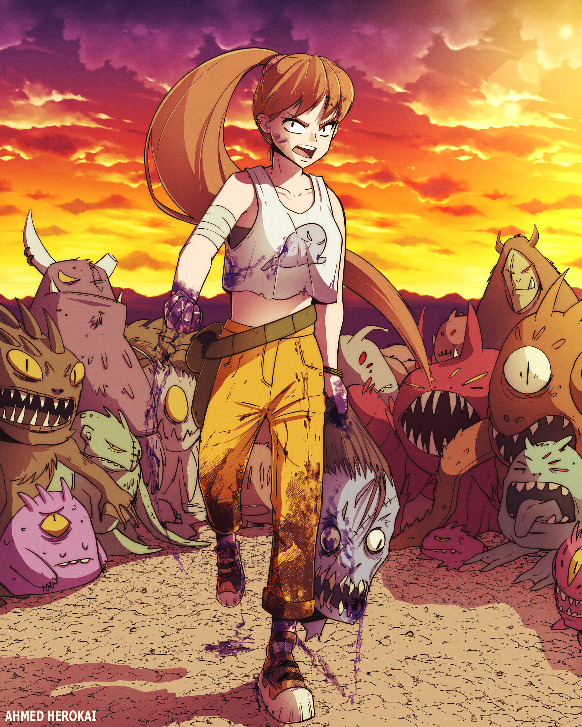 ArtStation - girl kill the monsters
