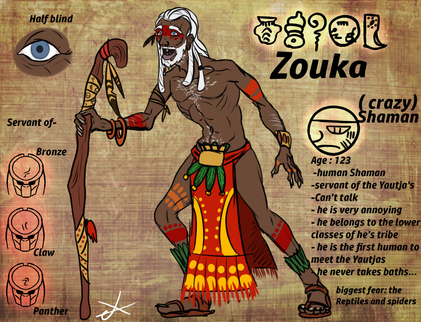 ArtStation - Zouka the crazy shaman ref.sheet