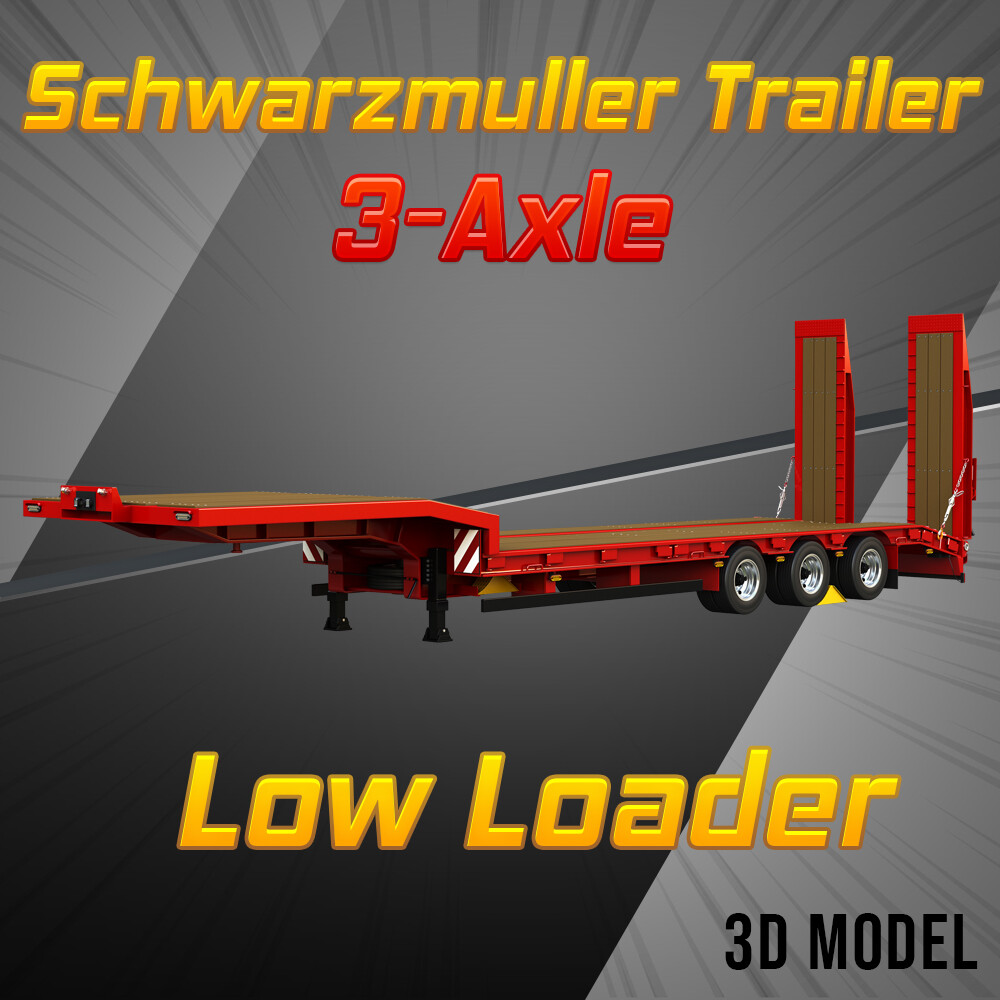 Markos 3d - Schwarzmuller Trailer 3-Axle Low Loader