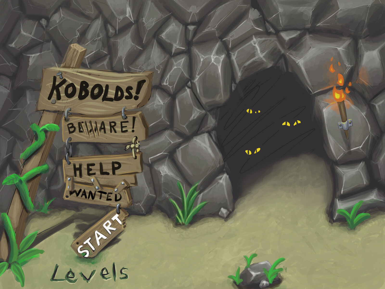 Kogekisaru - Kobolds game start screen