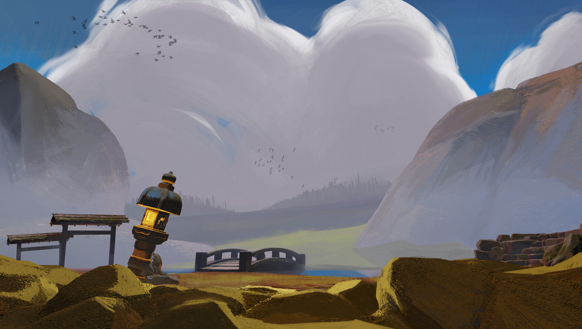 ArtStation - Cloudy Morning Kamakura Japan