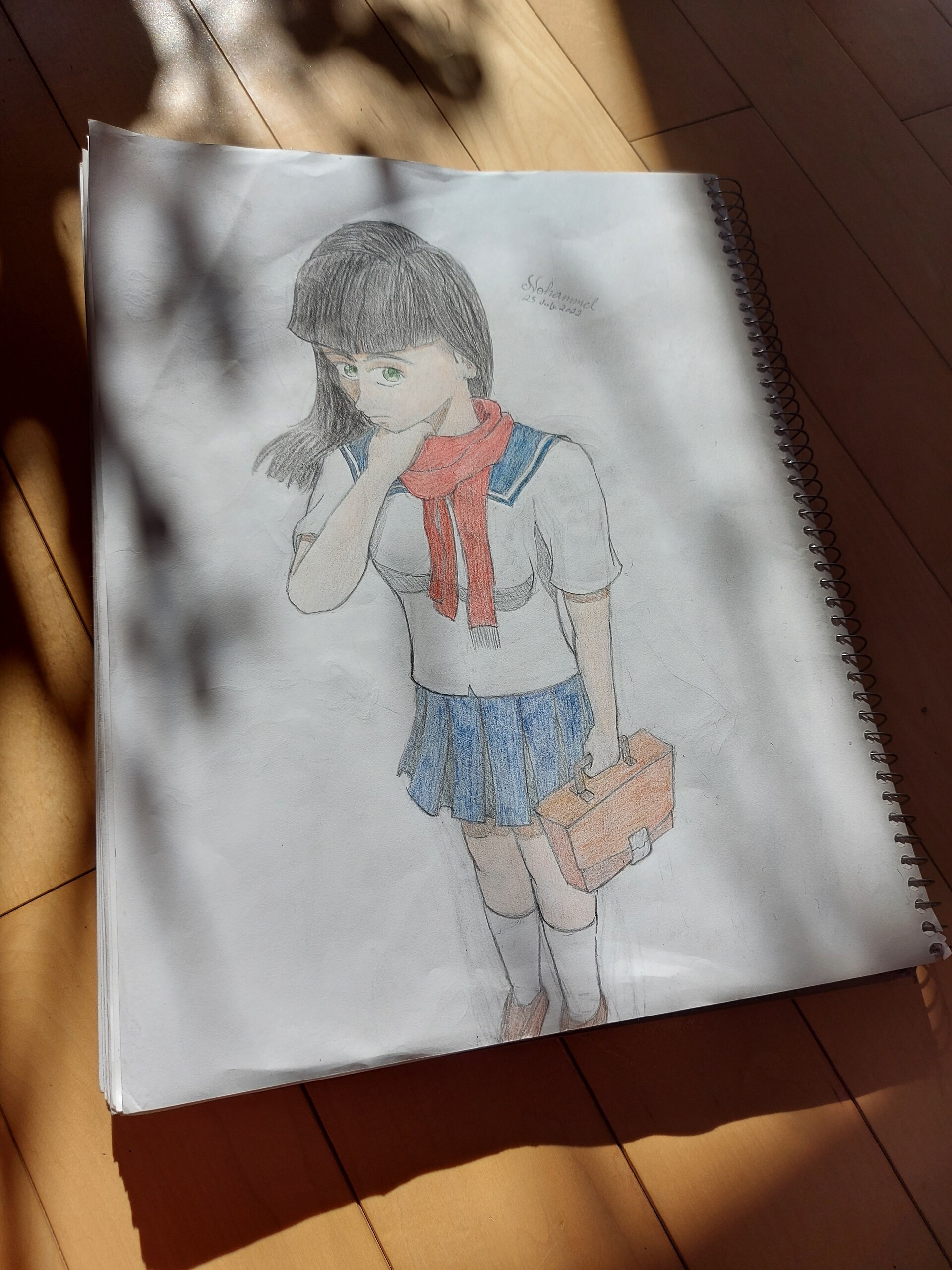 high camera angle drawing