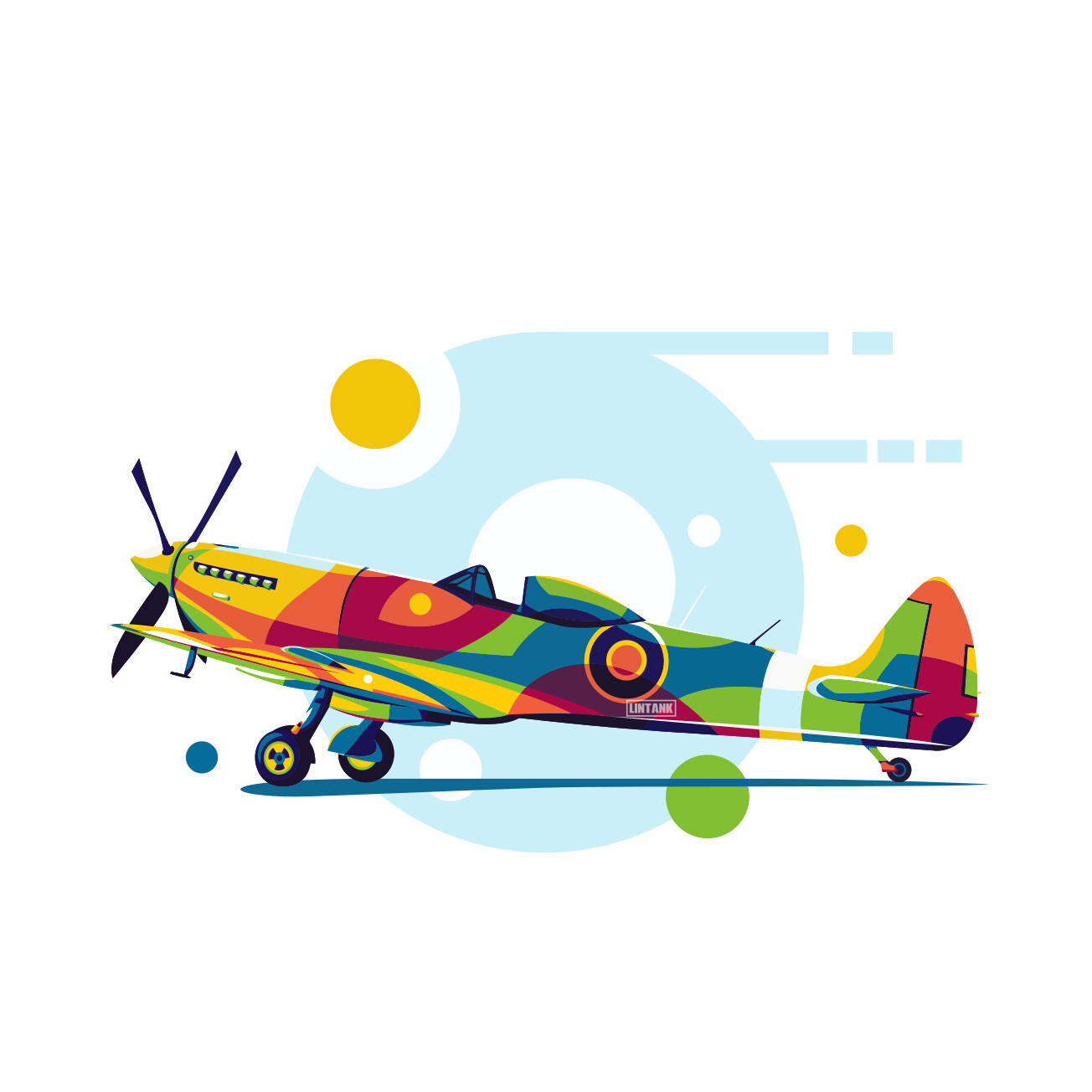 ArtStation - Spitfire Ace Fighter in Pop Art Illustration