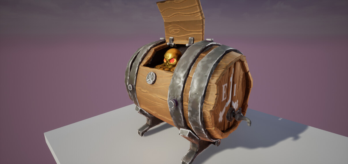 ArtStation - Stylized chest barrel
