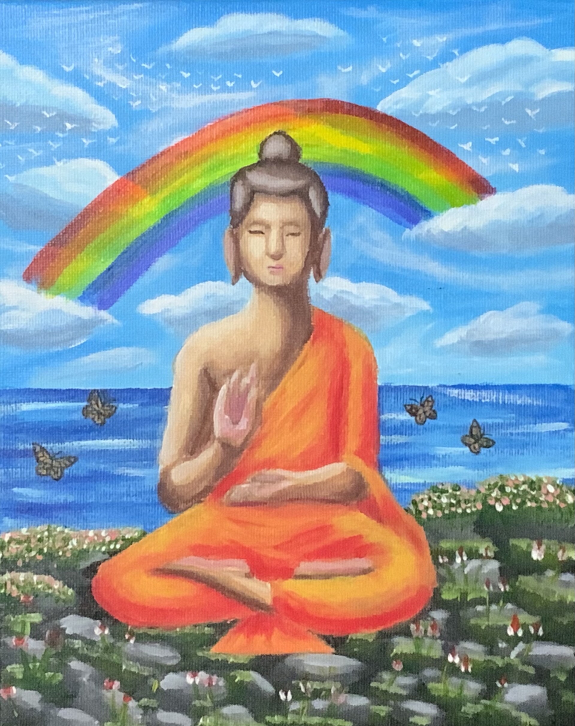 ArtStation - Peaceful Meditation in acrylic paint
