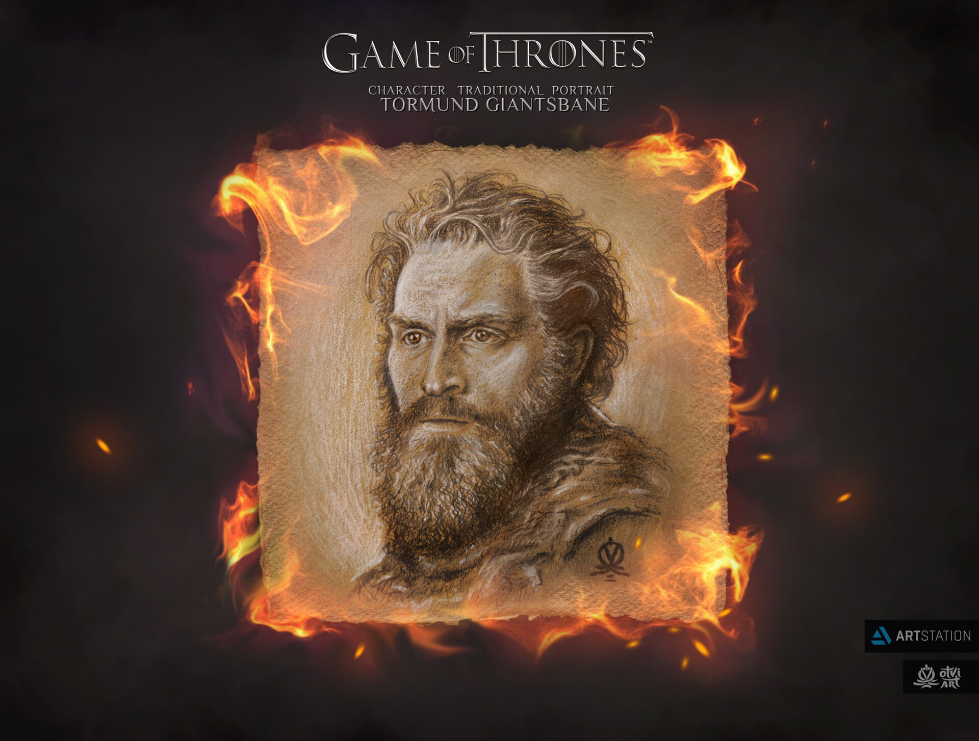 ArtStation - Game of Thrones character traditional portrait of Tormund ...