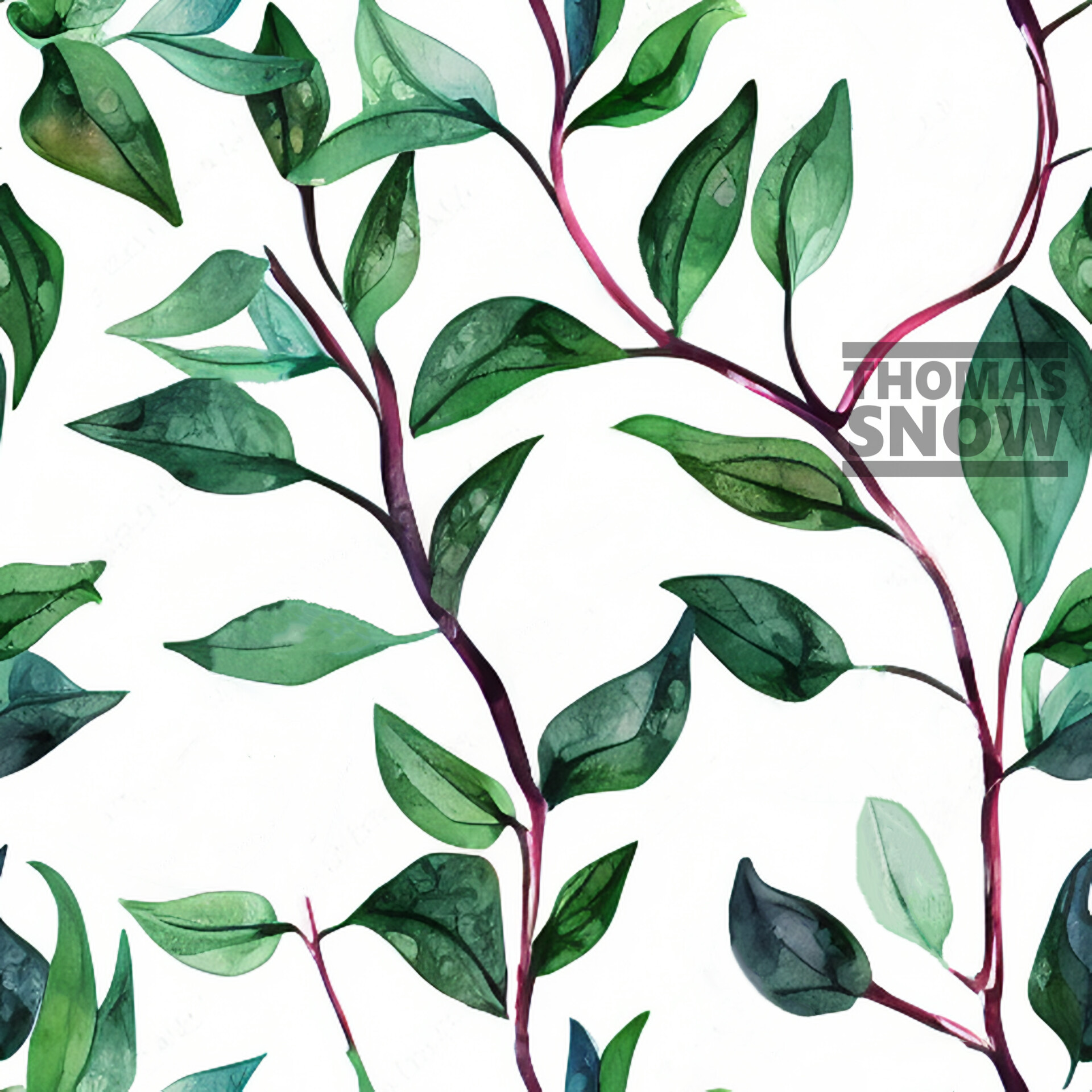 Thomas Snow - "Ferns and vines" seamless pattern collection