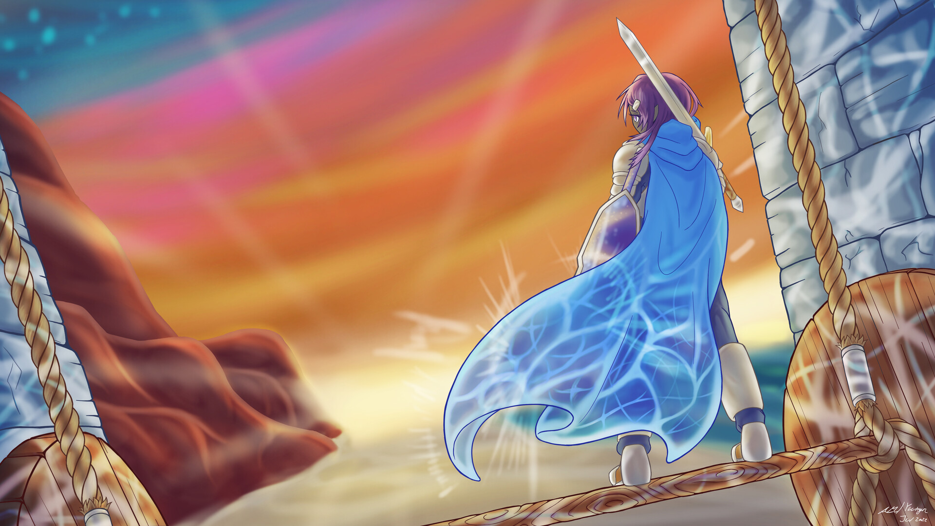 ArtStation - Water Knight and Desert Dawn