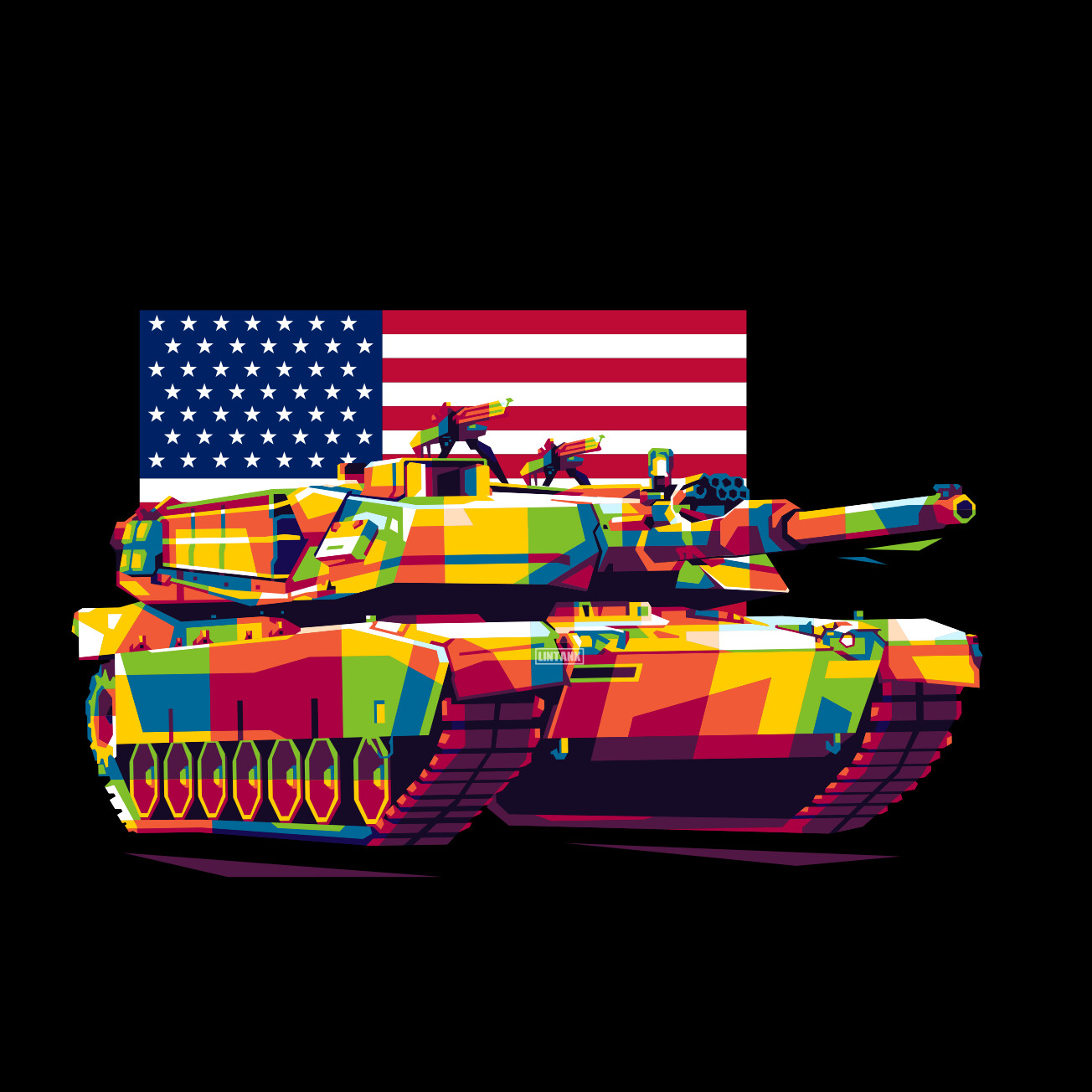 ArtStation - M1 Abrams in WPAP Illustration