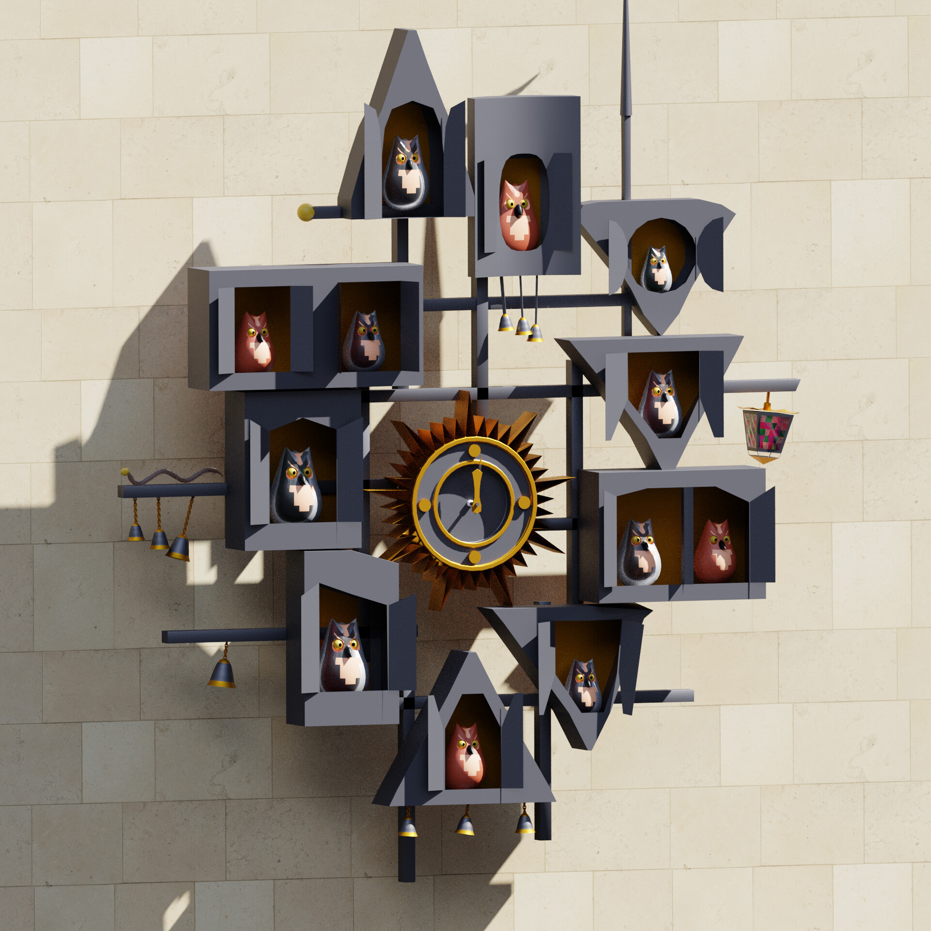 ArtStation - Wall clock modeling and animation