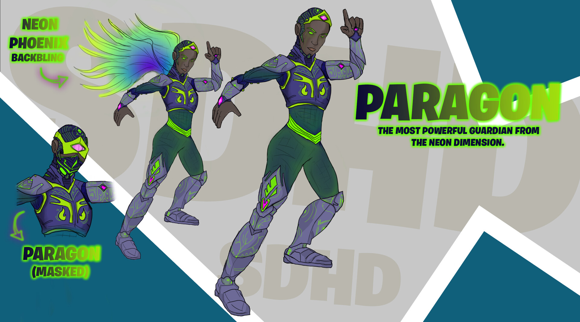 StrawDesertHD - The Neon Phoenix (PARAGON) - Fortnite Fan Concept