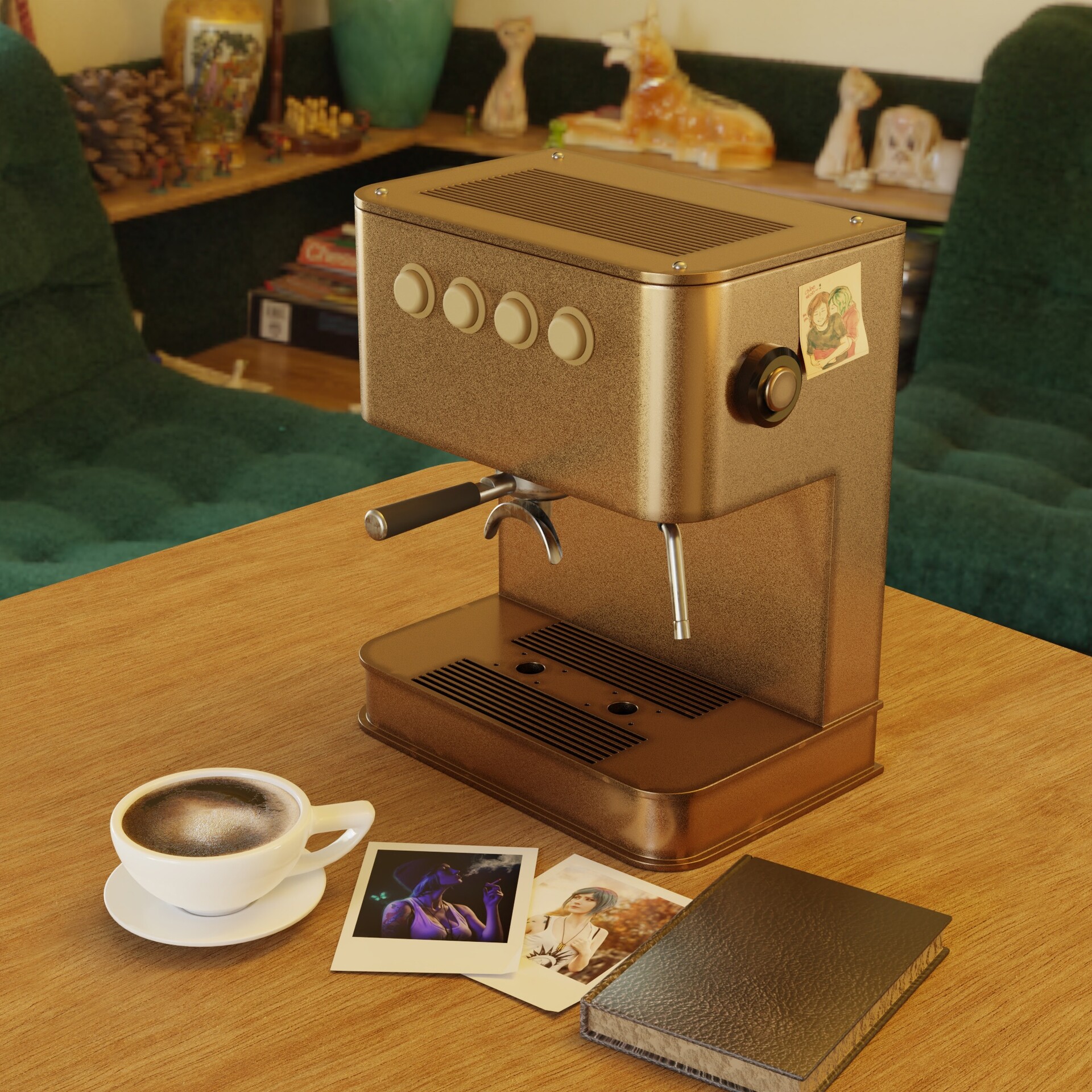 ArtStation - stylized coffee machine