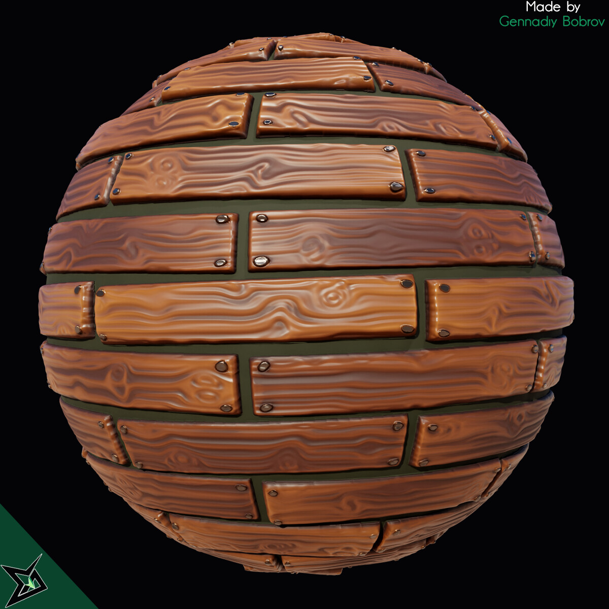 ArtStation - Procedural Stylized Wood Boards Material