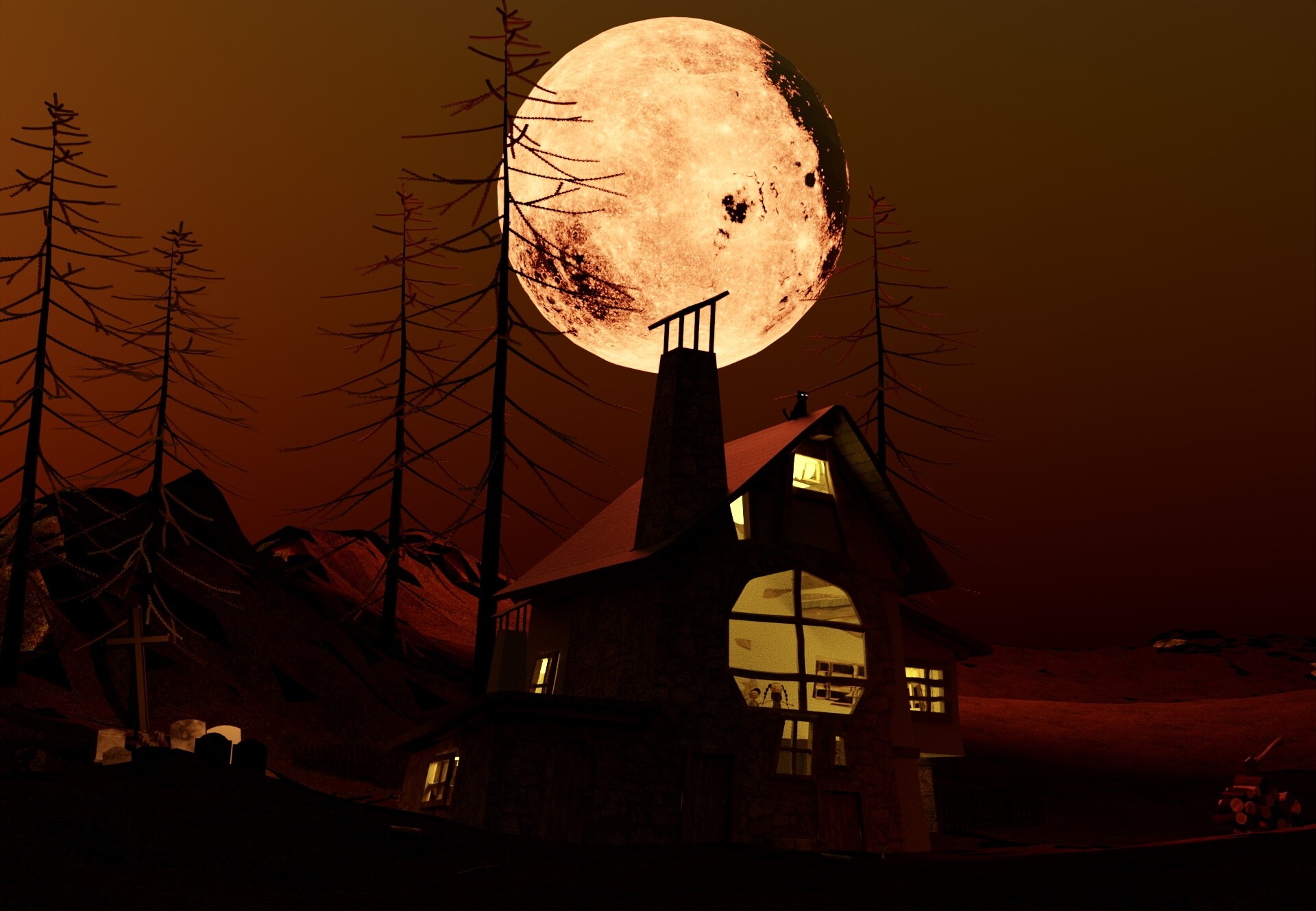 ArtStation - Halloween moon