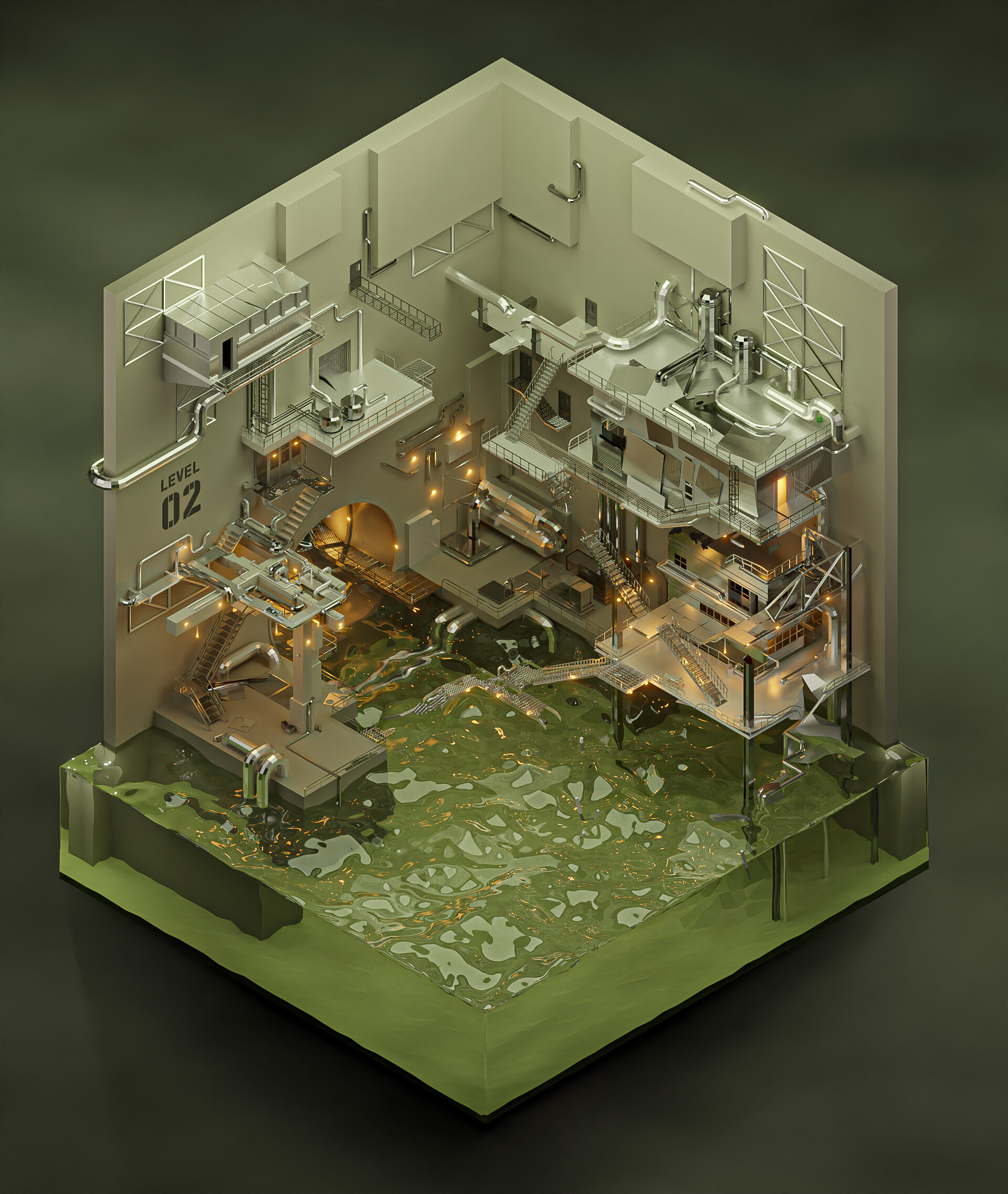 ArtStation - Backrooms Level 2: "Pipe dreams"