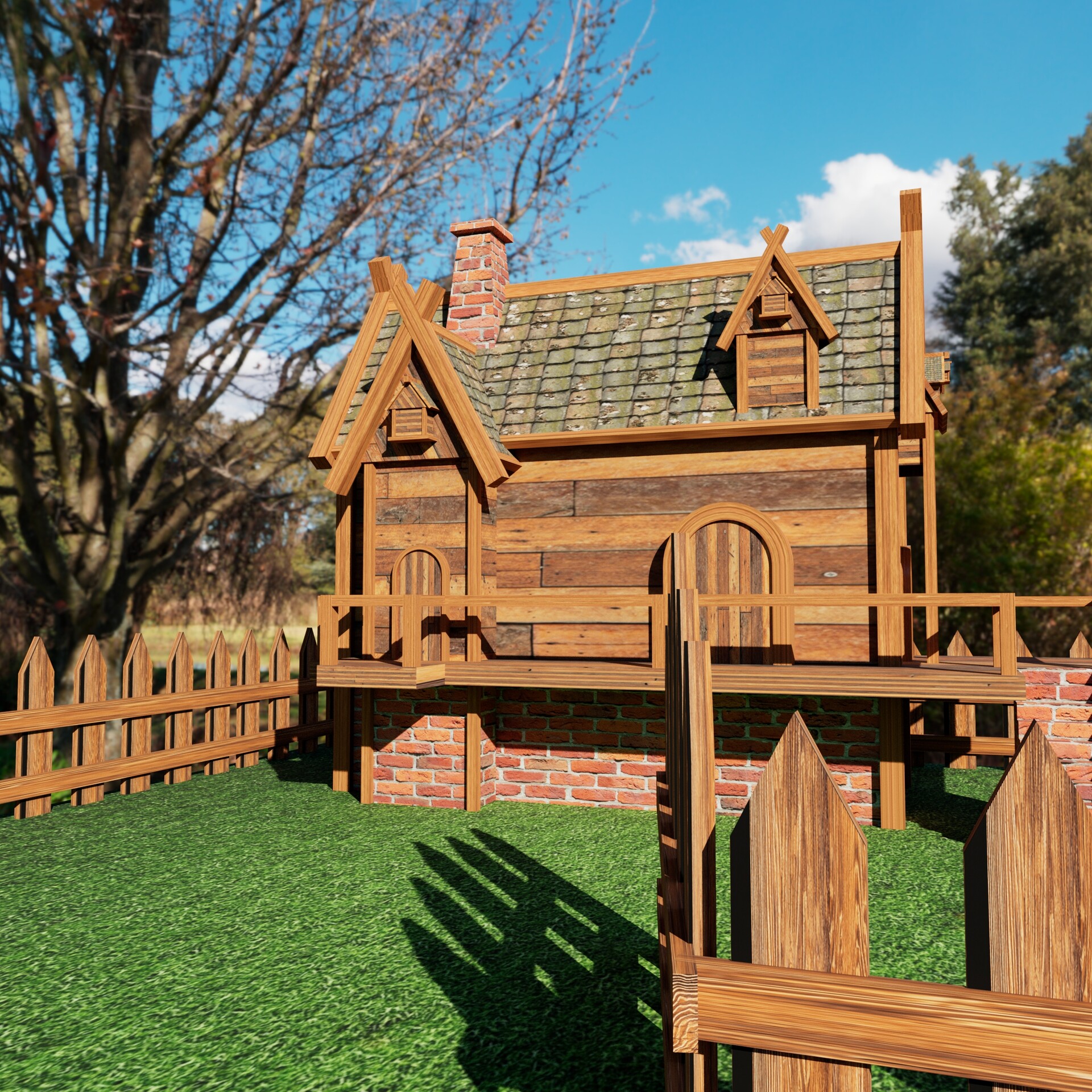 ArtStation - 3D Low poly House Model and UV Texturing