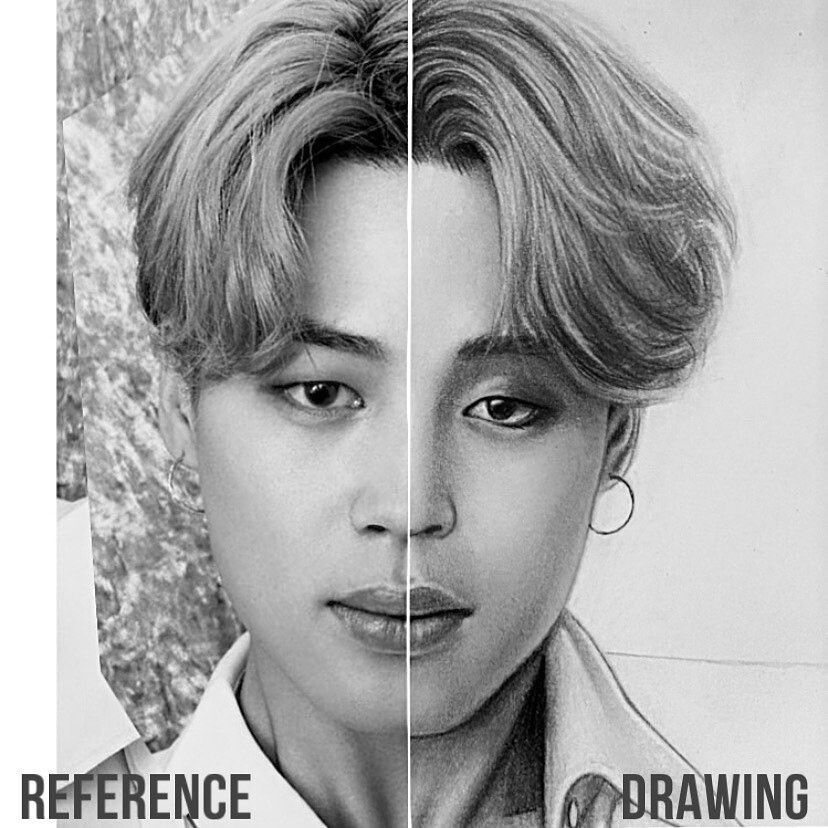 how to draw jimin face