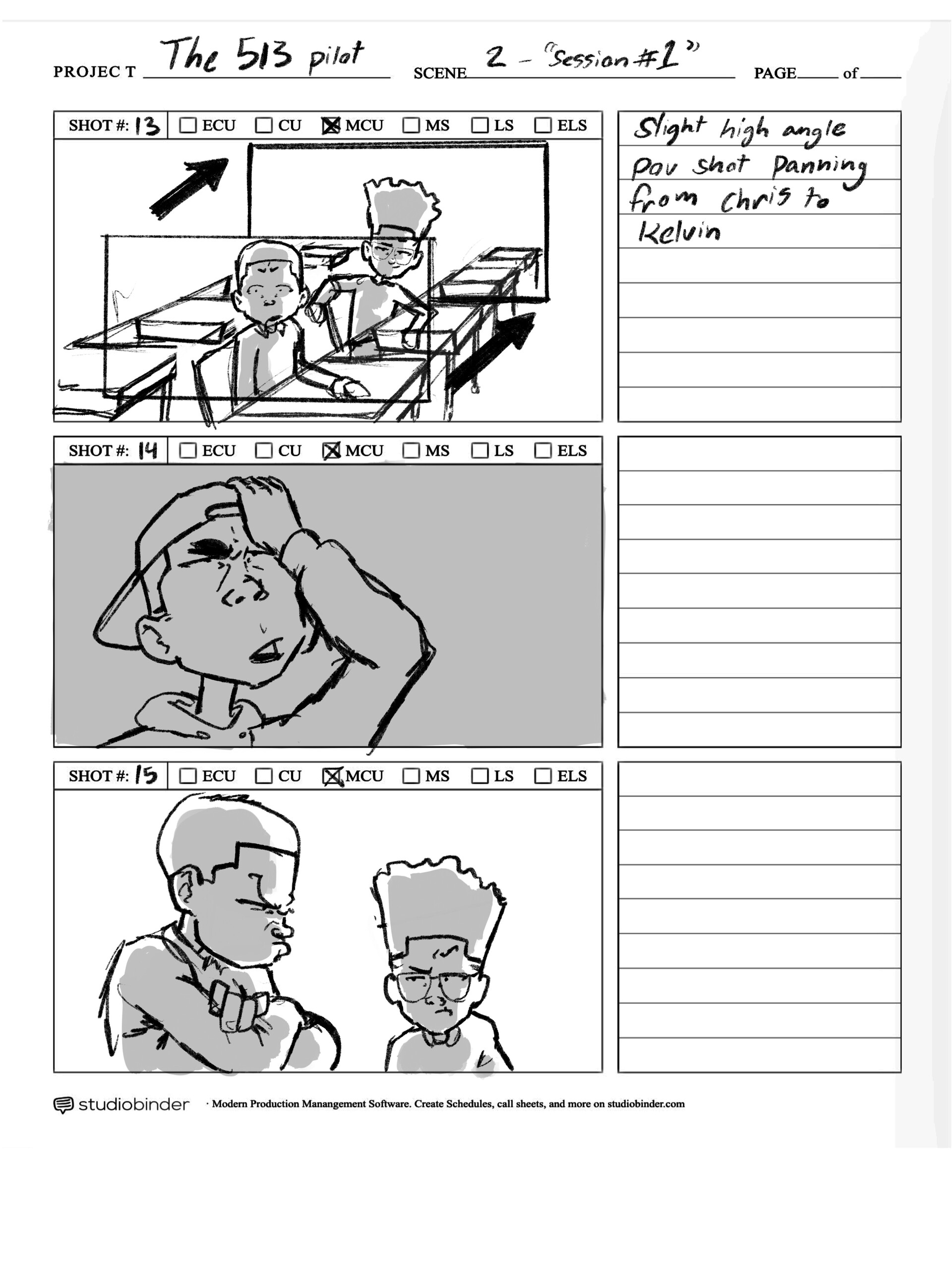Trey Small - "513" Senior film Storyboard Scene 2