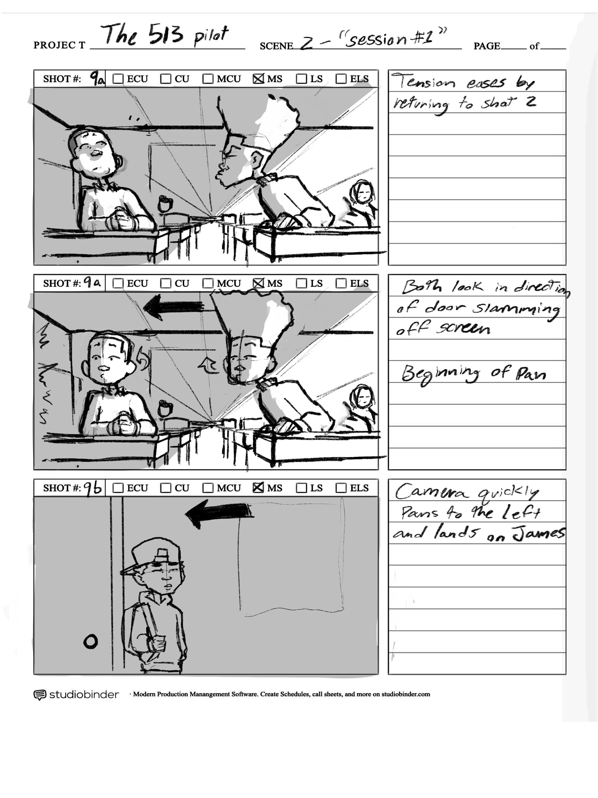 Trey Small - "513" Senior film Storyboard Scene 2