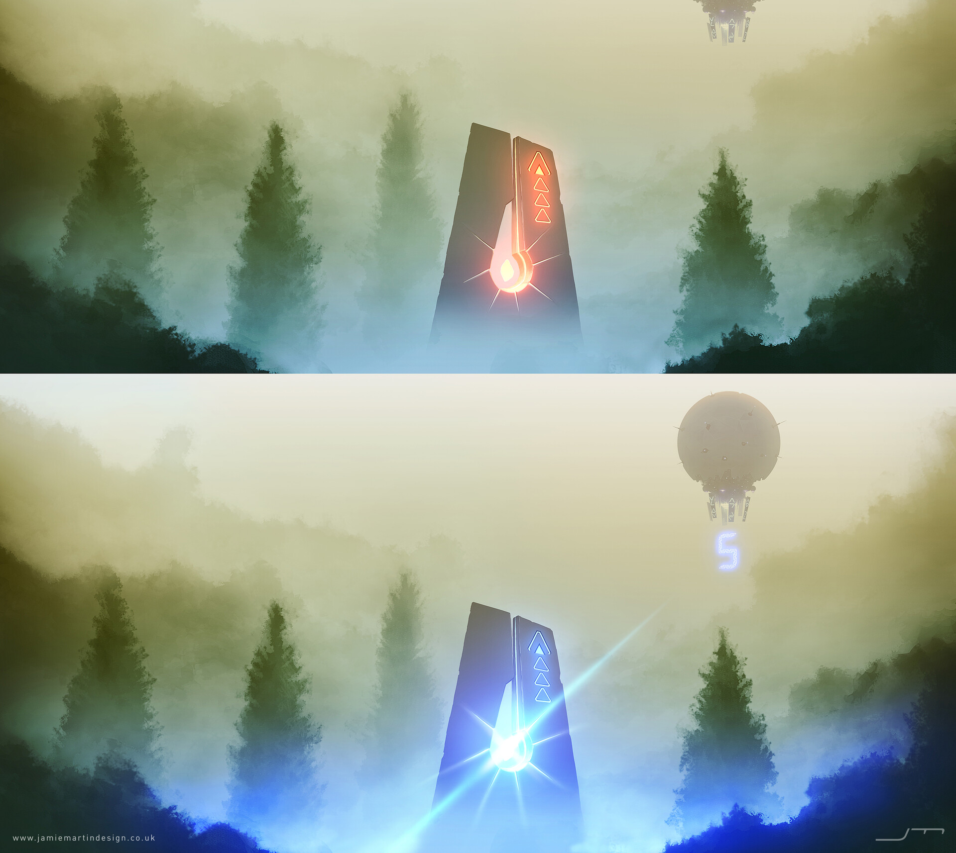 Jamie Martin - 'Survival': Alien Monument Relics - concept art