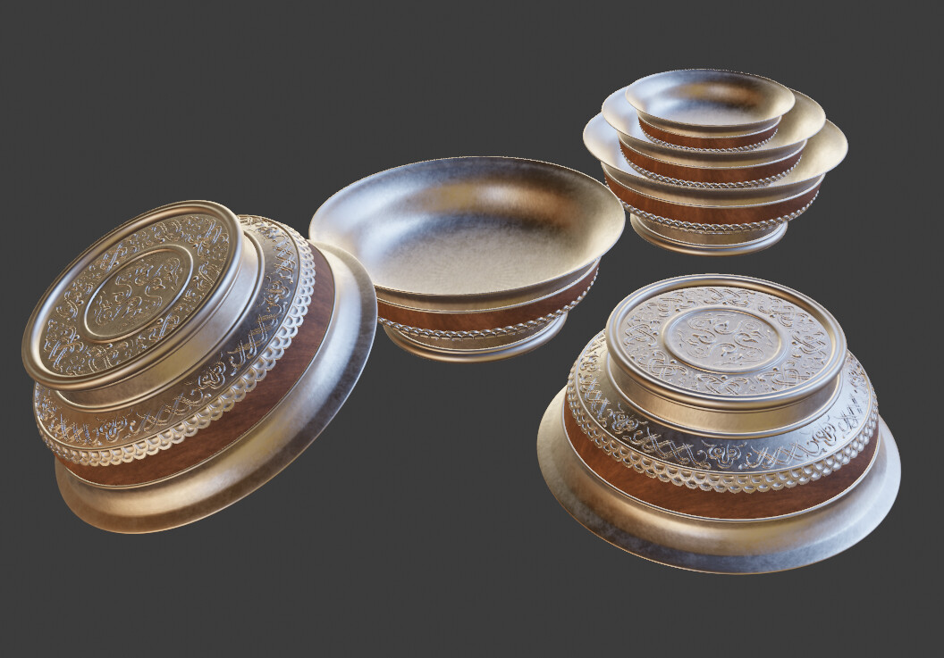 ArtStation - mongolian silver bowl