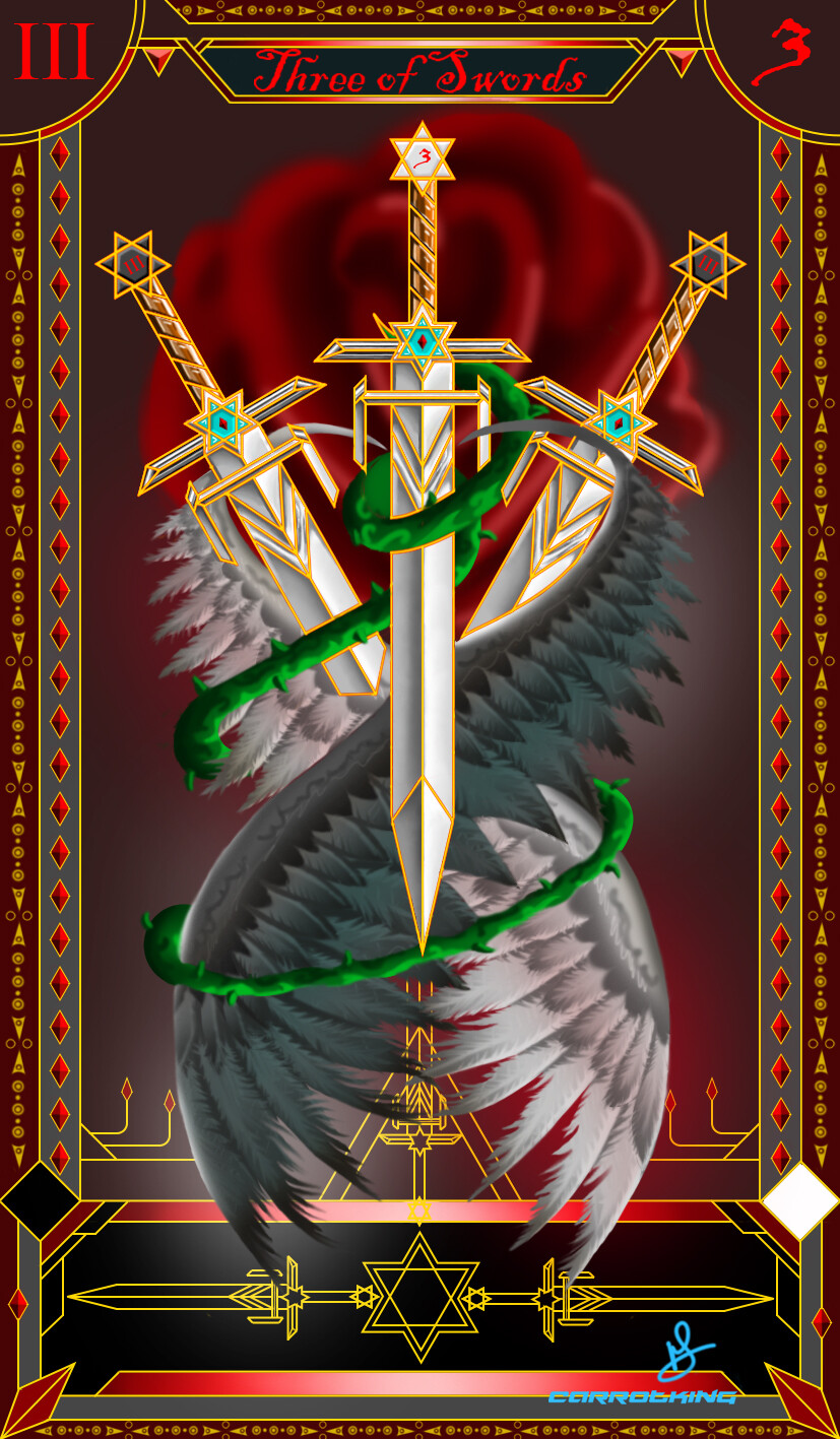 ArtStation - three of sword tarot card