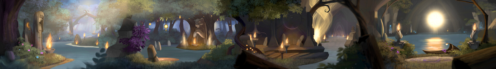 ArtStation - Waruã lake - Illustrated 2D game scenery