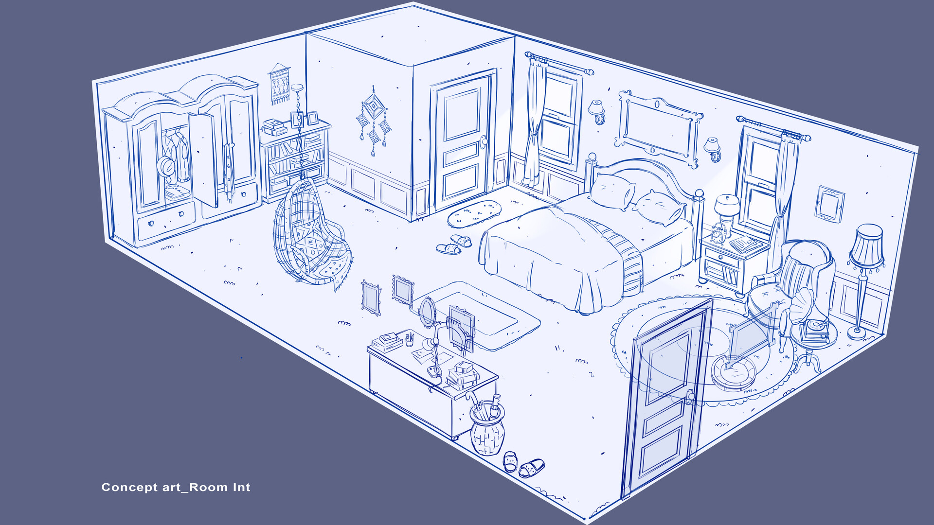 ArtStation - Bedroom Interior Concept Art