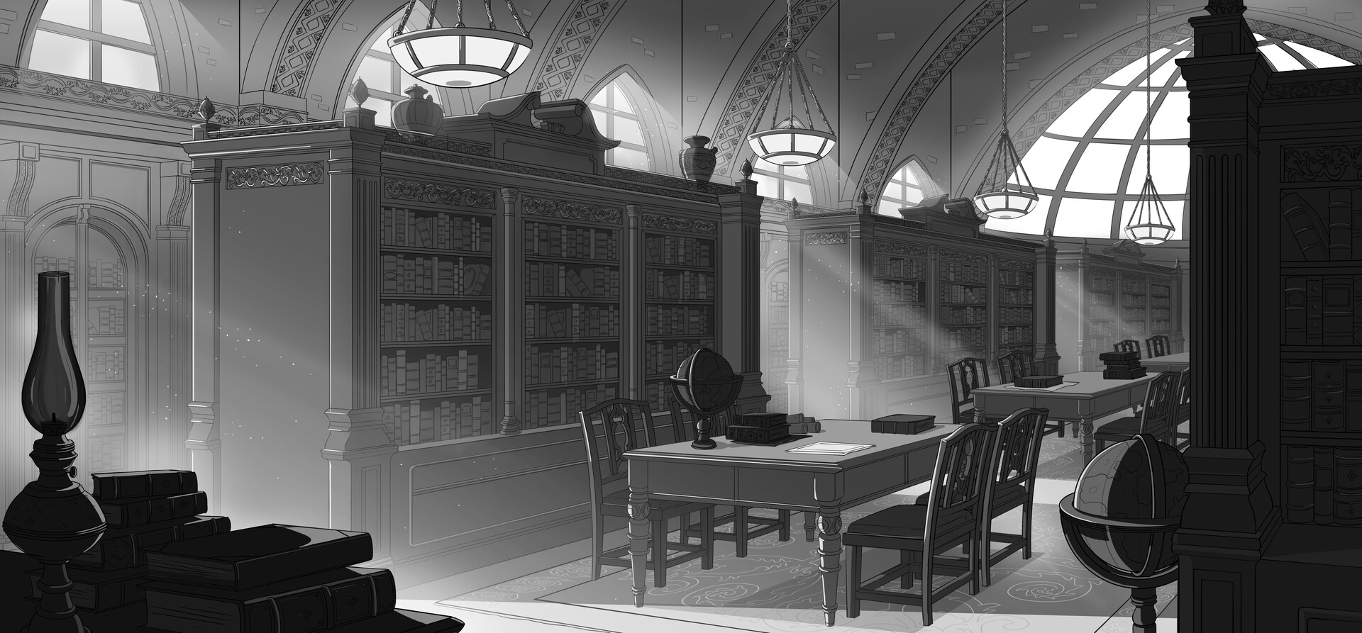 ArtStation - Library Interior Concept Art