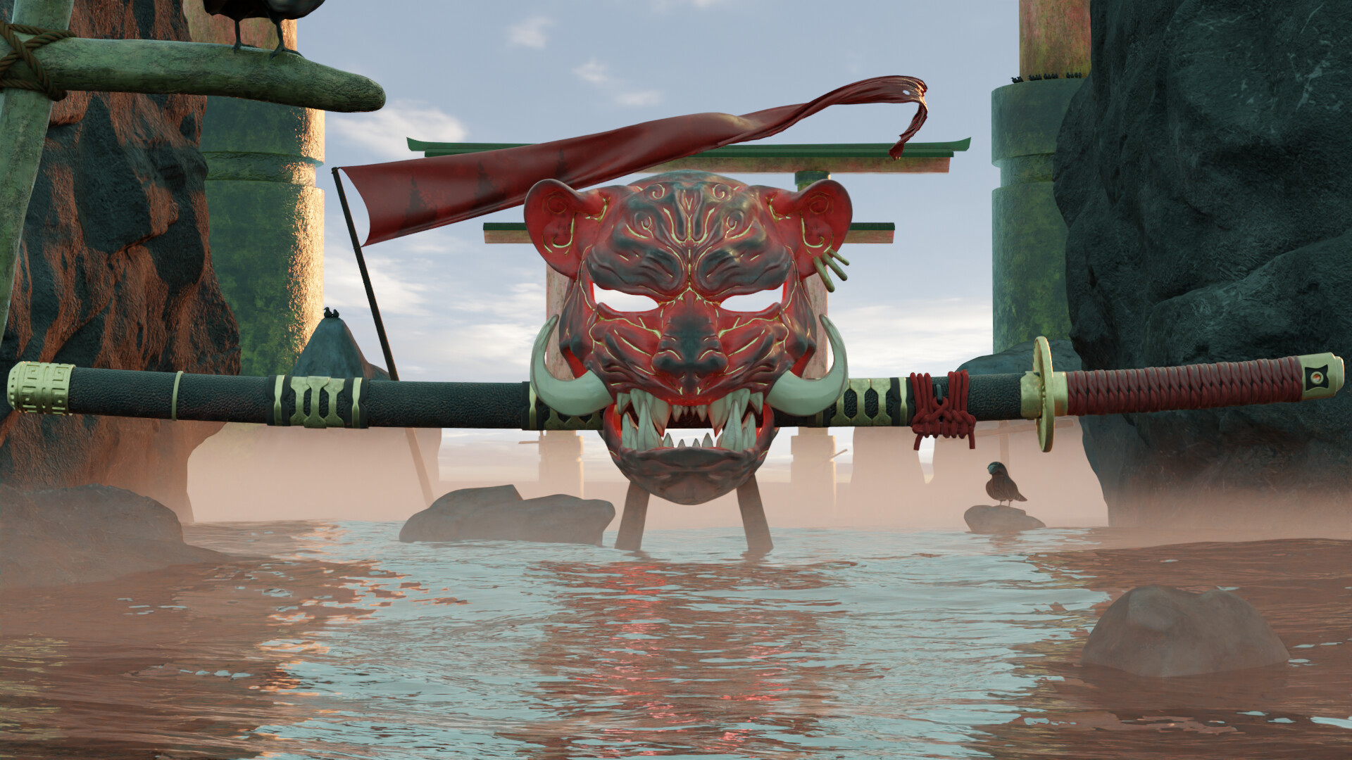 ArtStation - The Oni's Sword Stand