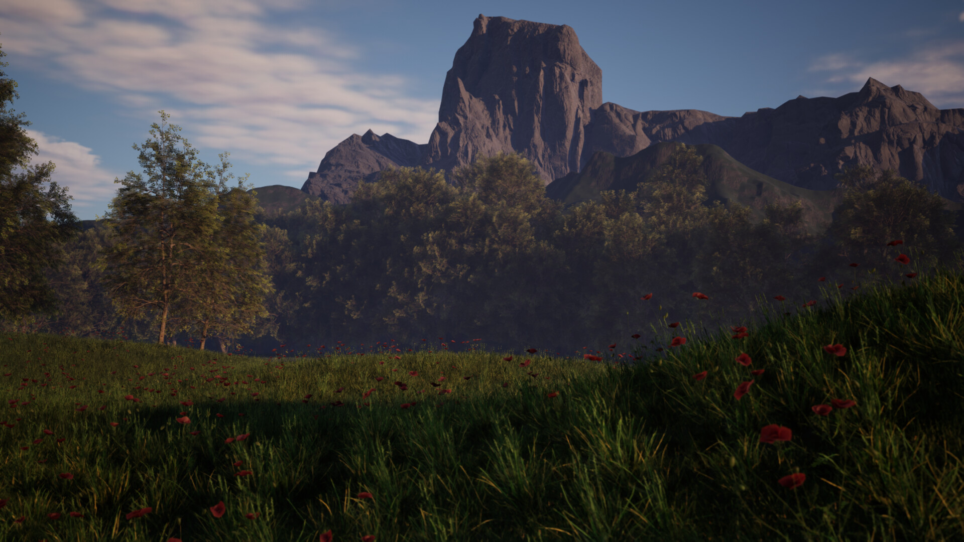 ArtStation - Valley by the mountains