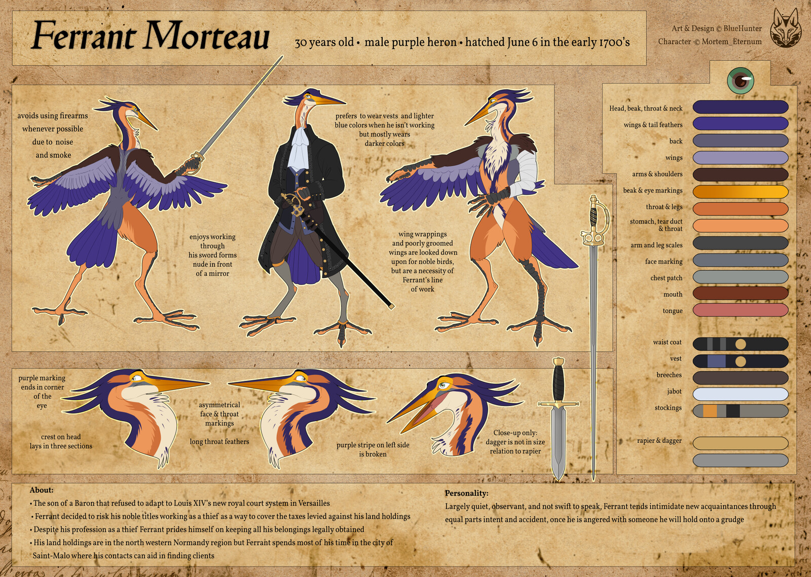 Blue Hunter - Character Design - Ferrant Morteau