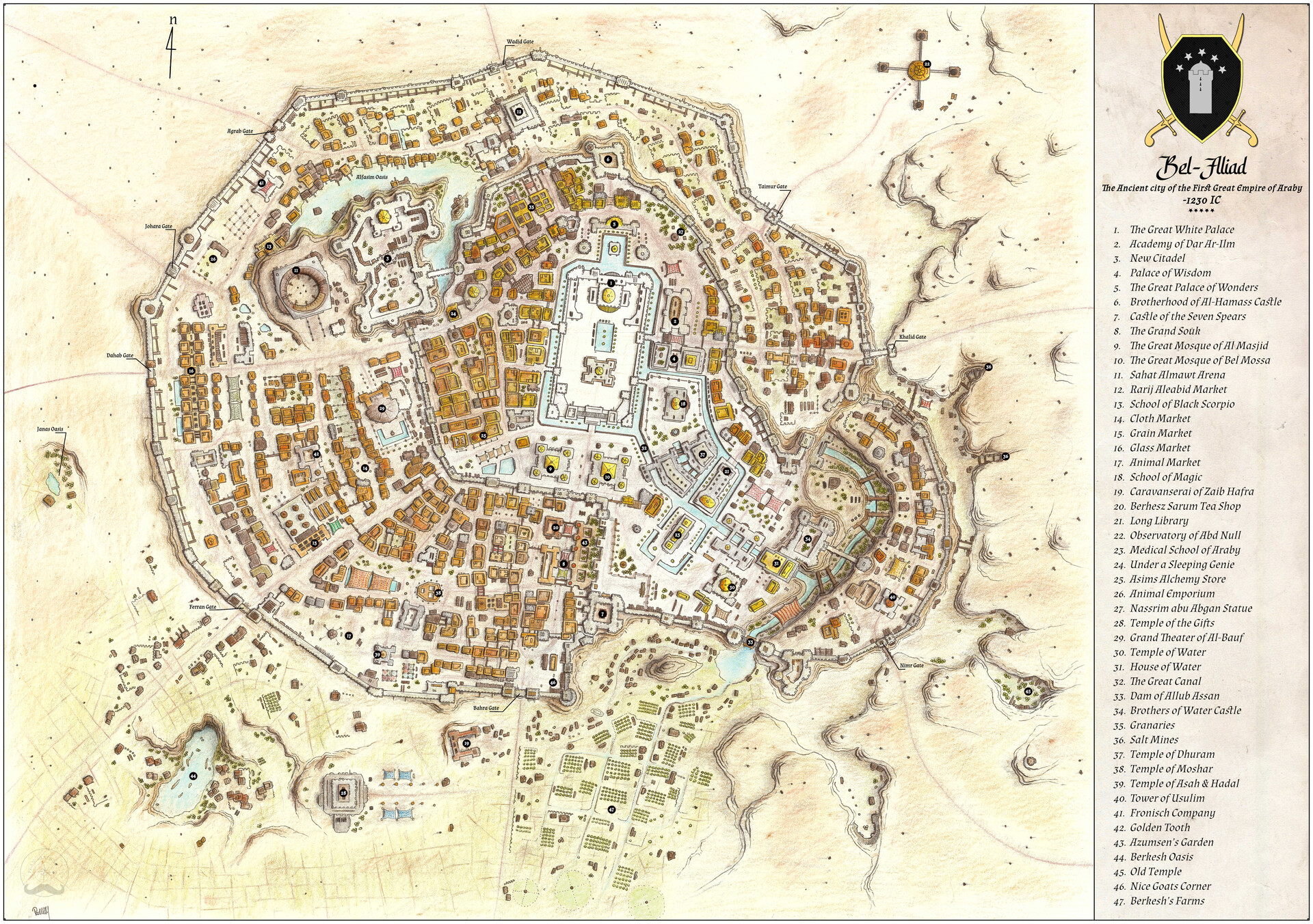 ArtStation - Bel-Aliad city map - Warhammer fantasy