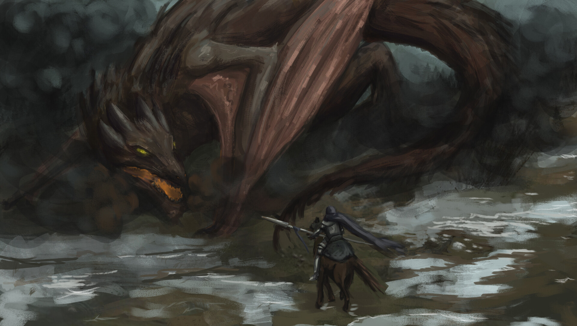 ArtStation - Wyverns breath fire?