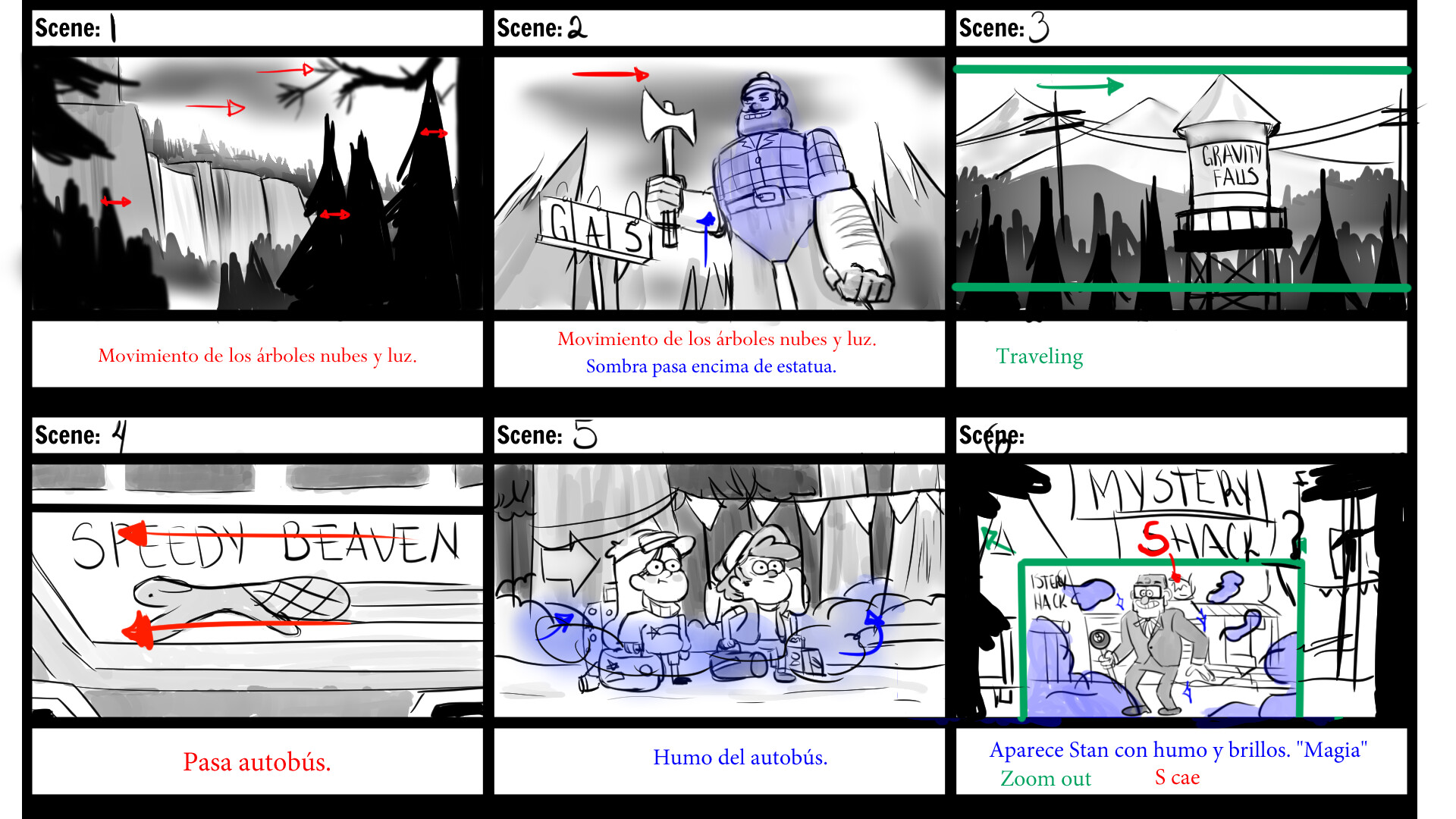 ArtStation - Study: Gravity Falls Intro Storyboard