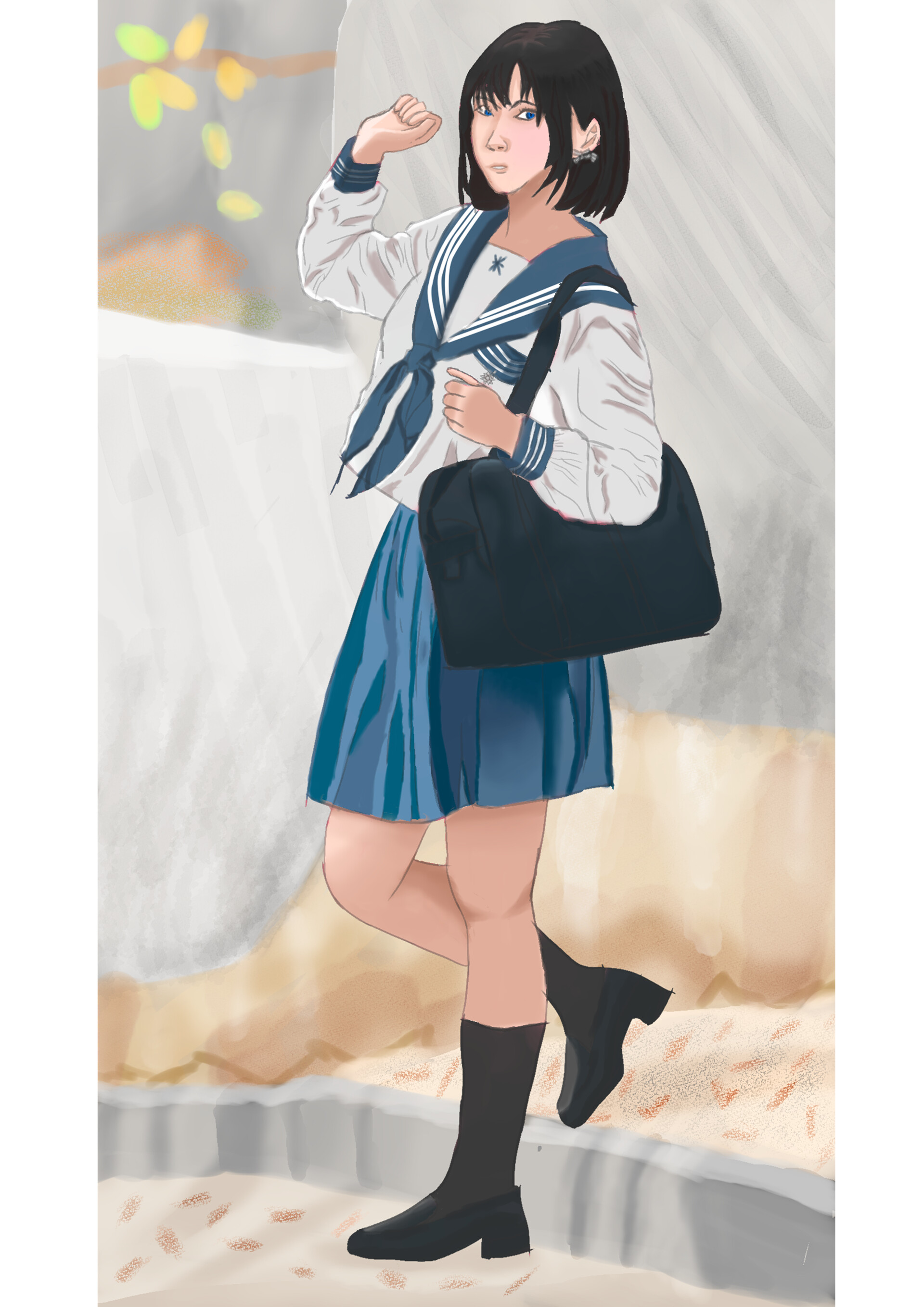 school uniform drawing reference