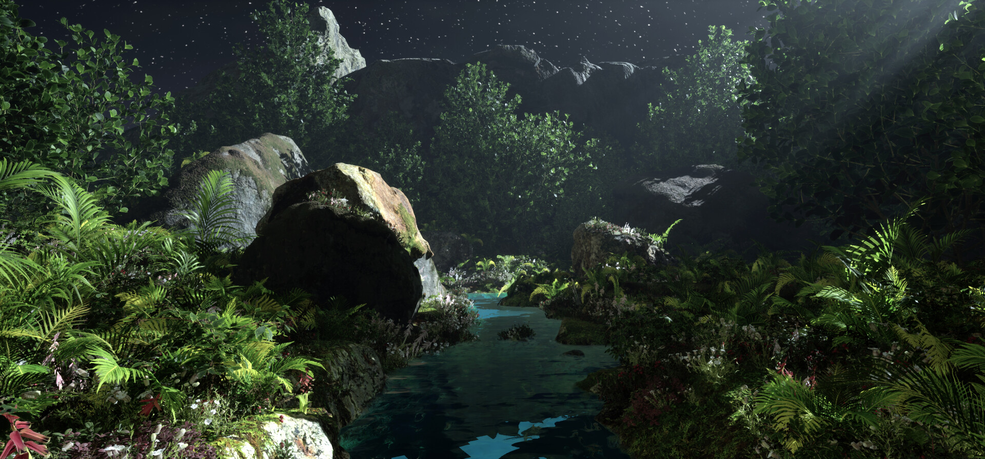 ArtStation - Forest in night